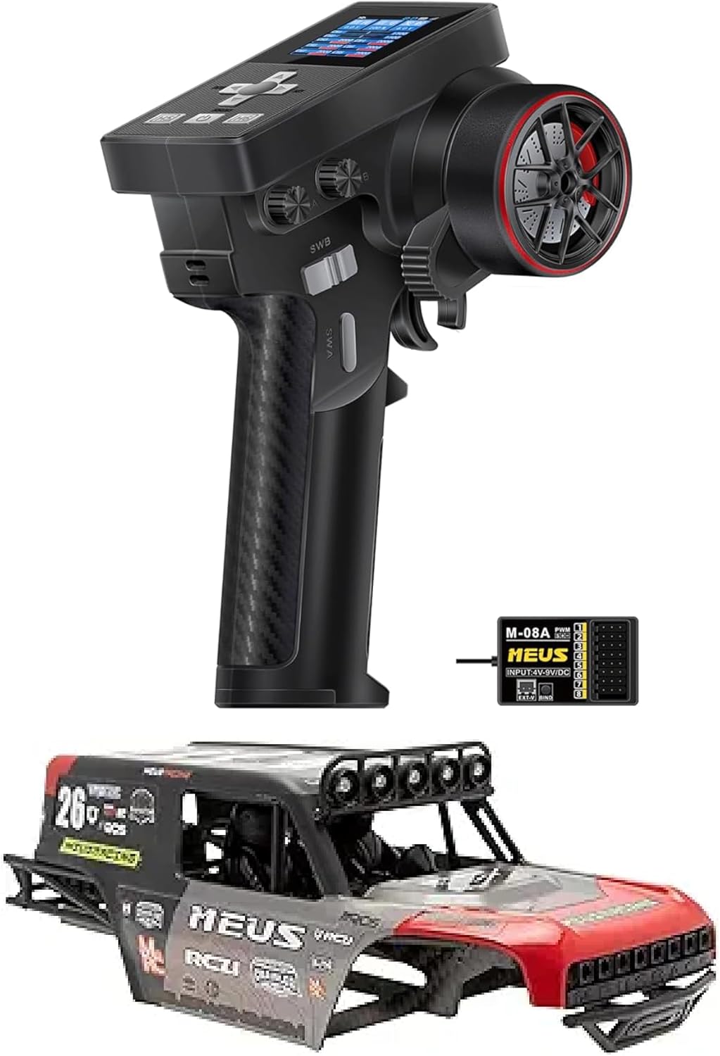 Amazon.com: MEUS RACING ME-8B RC Transmitter + MB24 SCX24 Body : Toys ...
