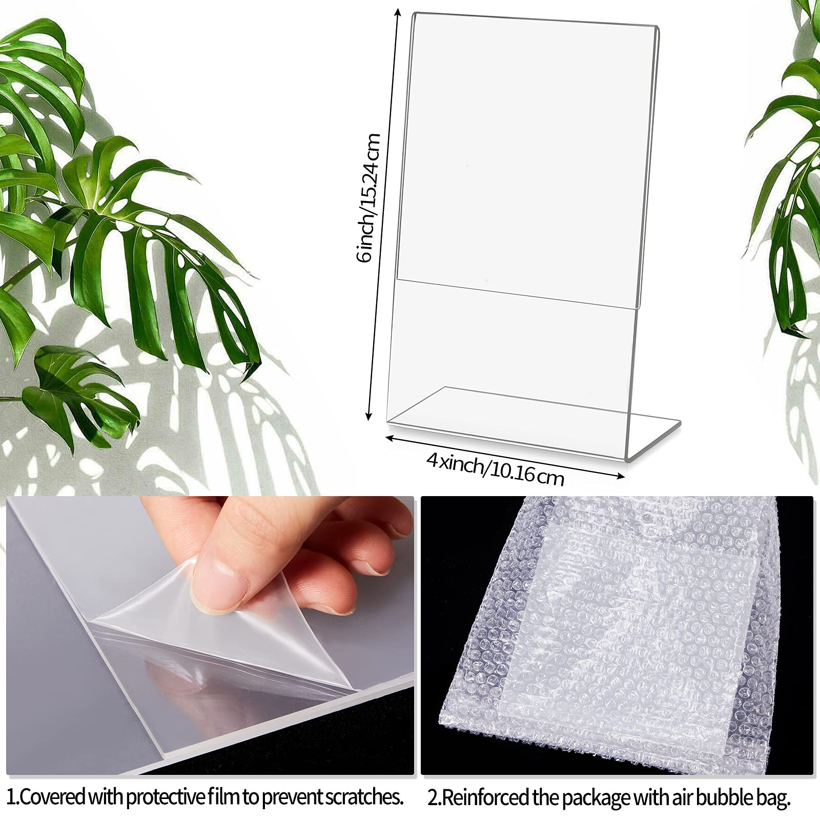 Snapklik.com : 24 Pack Acrylic Sign Holder Slant Back Plastic Paper ...