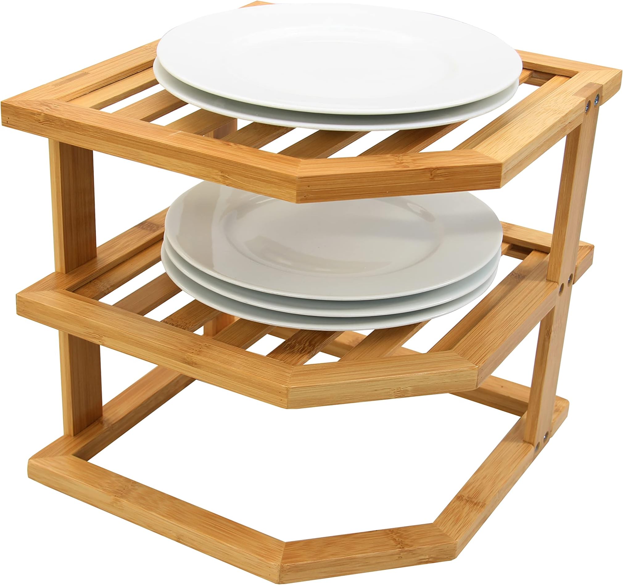 Navaris Bamboo Corner Shelf - Kitchen or Bathroom Corner Shelf ...