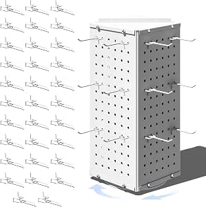 Amazon.com: XVCGYK Rotating Peg Board Display Stand with 32 Hooks ...