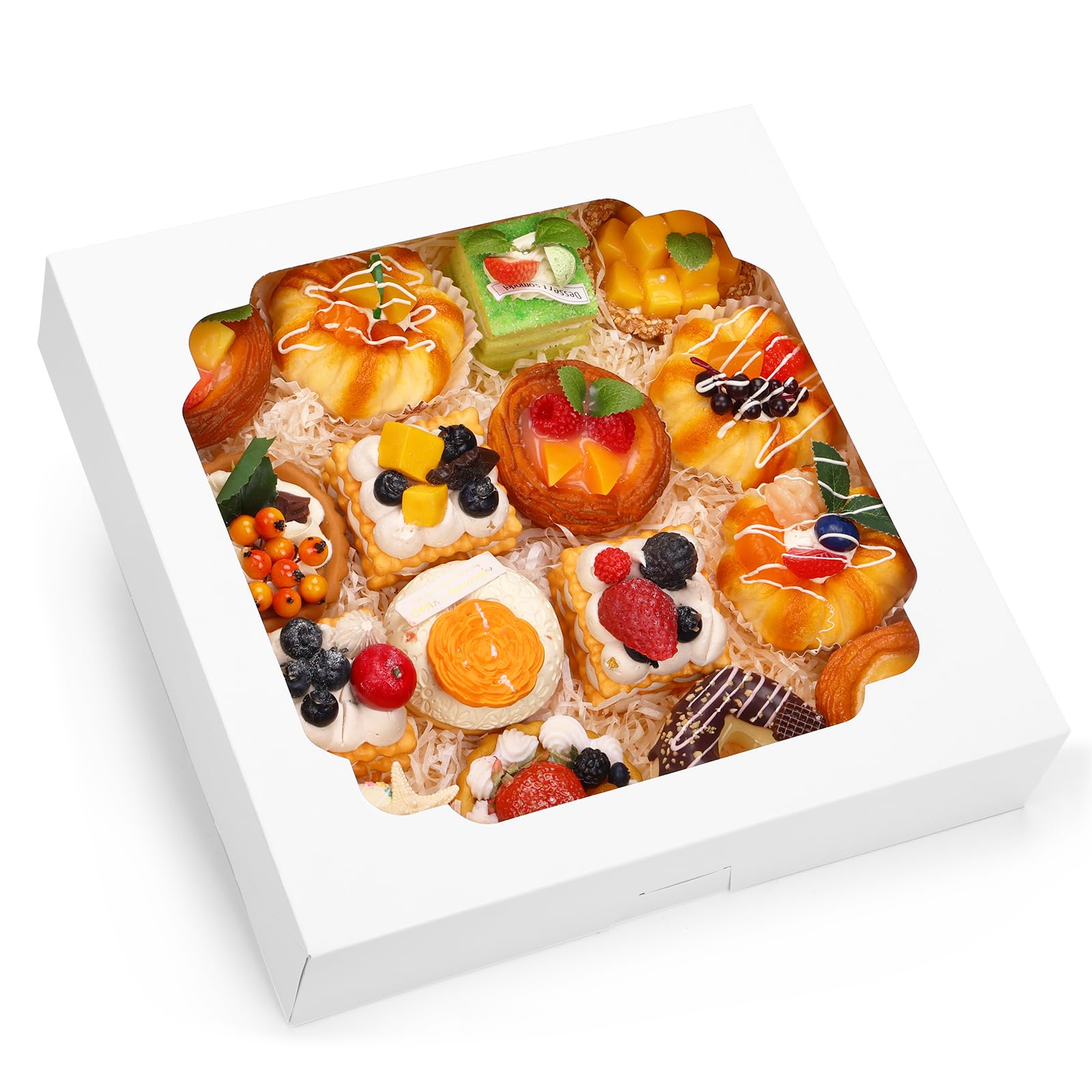 Amazon.com: Moretoes 45pcs Pie Boxes 12x12x2.5 Inches White Cookie ...