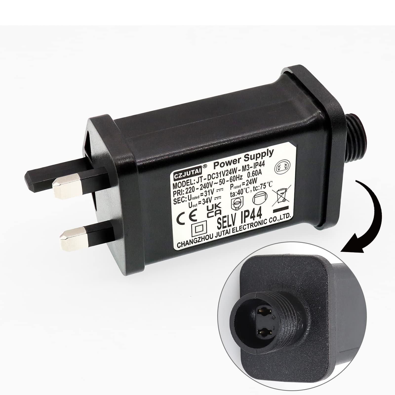 String Lights Indoor-Outdoor Power Adapter for CZJUTAI JT-DC31V24W -M1 ...