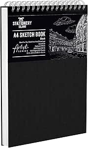 STATIONERY ISLAND Sketch Book A4 200GSM 100 Pages (50 Sheets) Sketch Pad Art Drawing Paper ...