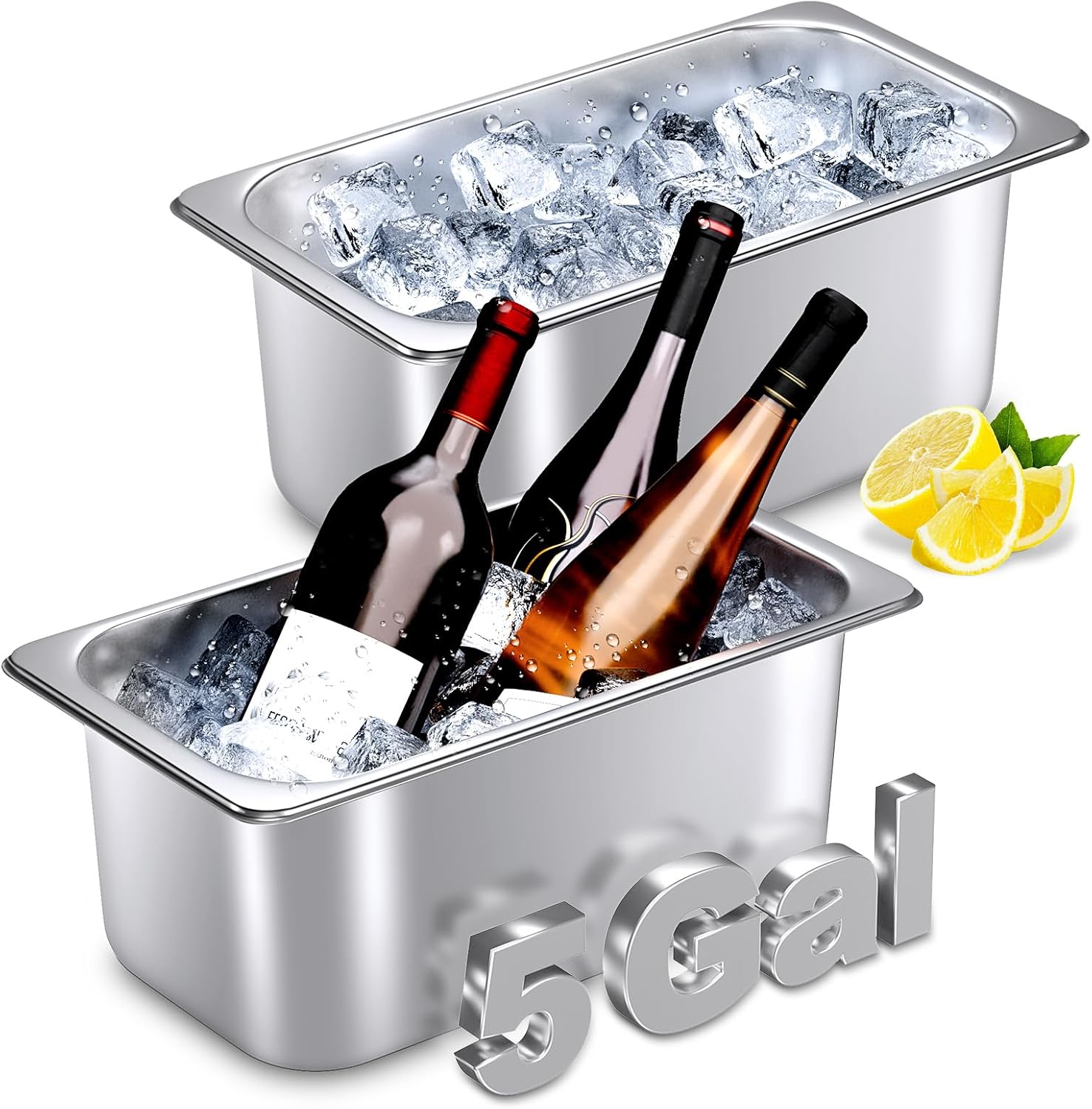 Amazon.com: meekoo 2 Pack Ice Buckets for Freezer Wine Beer Champagne ...