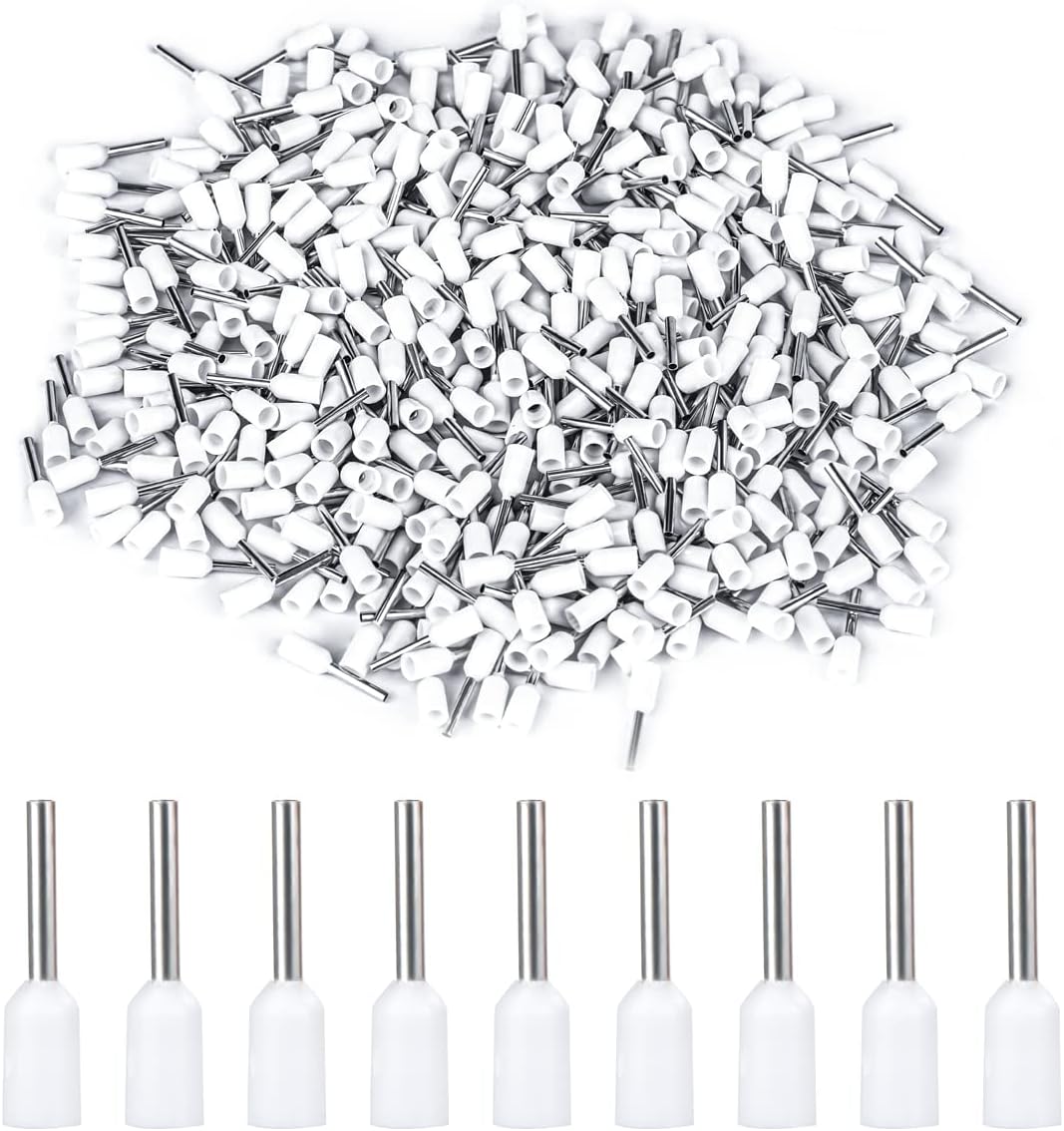 500 Pieces Wire Ferrules Terminals Kit 22 AWG Insulated Cord Pin End ...