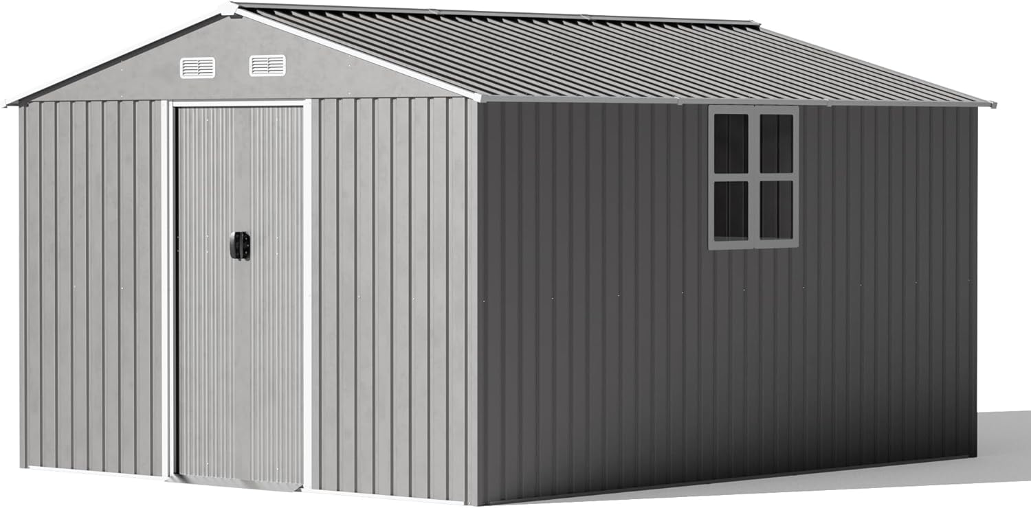 Amazon.com : Gotland 12FT x 10FT Metal Storage Shed, Outdoor Storage ...