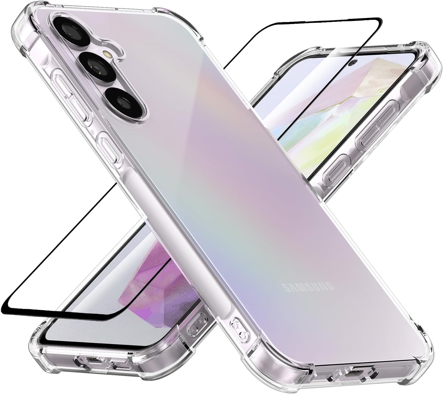 Amazon.com: Cresee for Samsung Galaxy A35 5G Case + Screen Protector Tempered Glass, Clear Phone ...