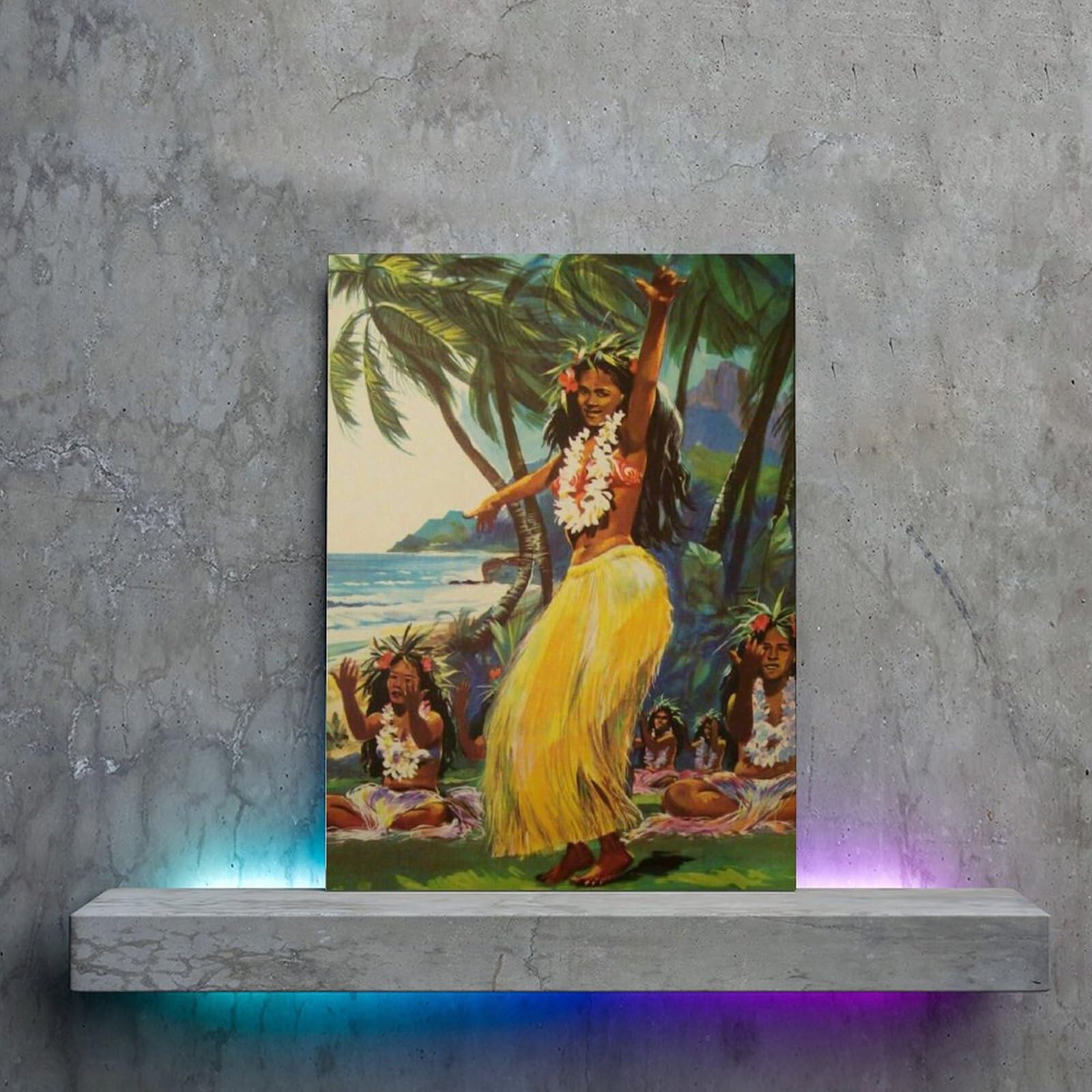Luau Girl Painting Hula Dance, Abstract Painting Foundmyself