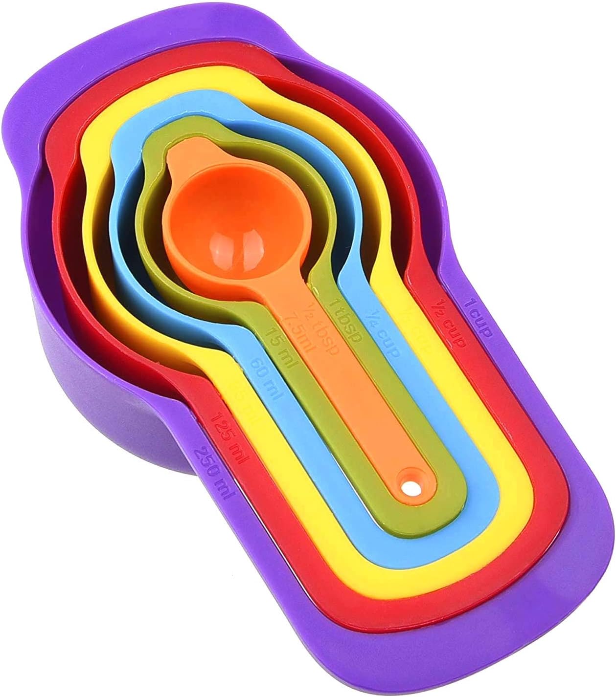 ROYALTEC 6 Measuring Cups Set, Random Rainbow Colour Set of 6 Stack ...