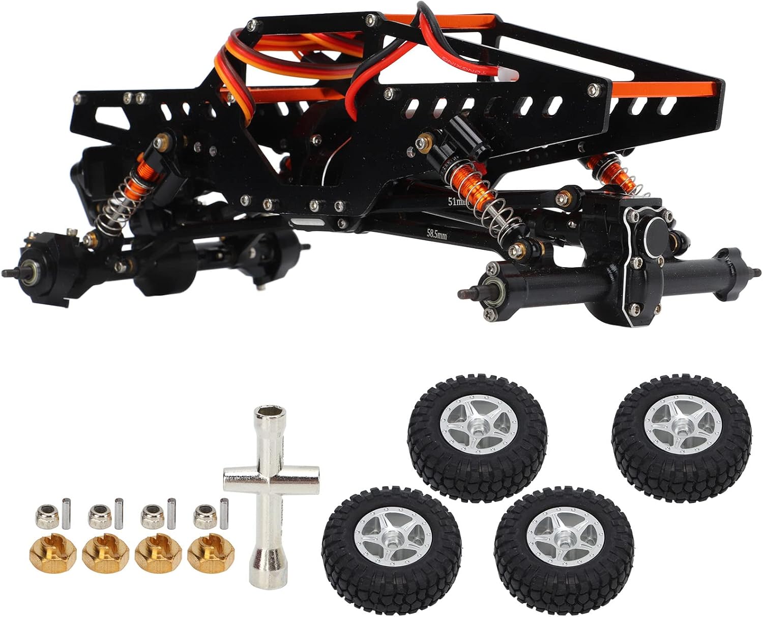 Amazon.com: EVTSCAN RC Car Assembled Chassis Frame - 1/24 Aluminum ...