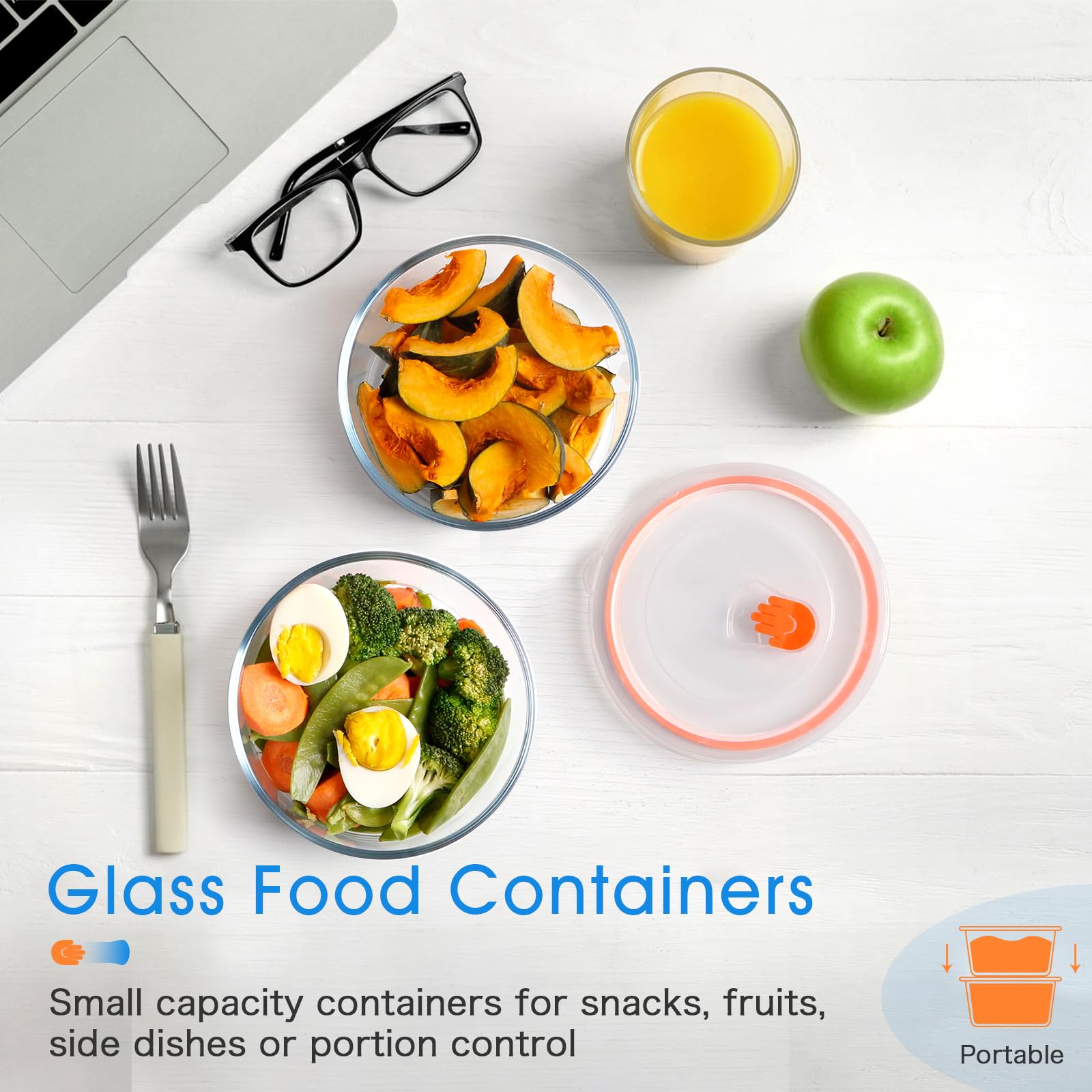 Snapklik.com : NUTRIUPS Round Glass Storage Containers