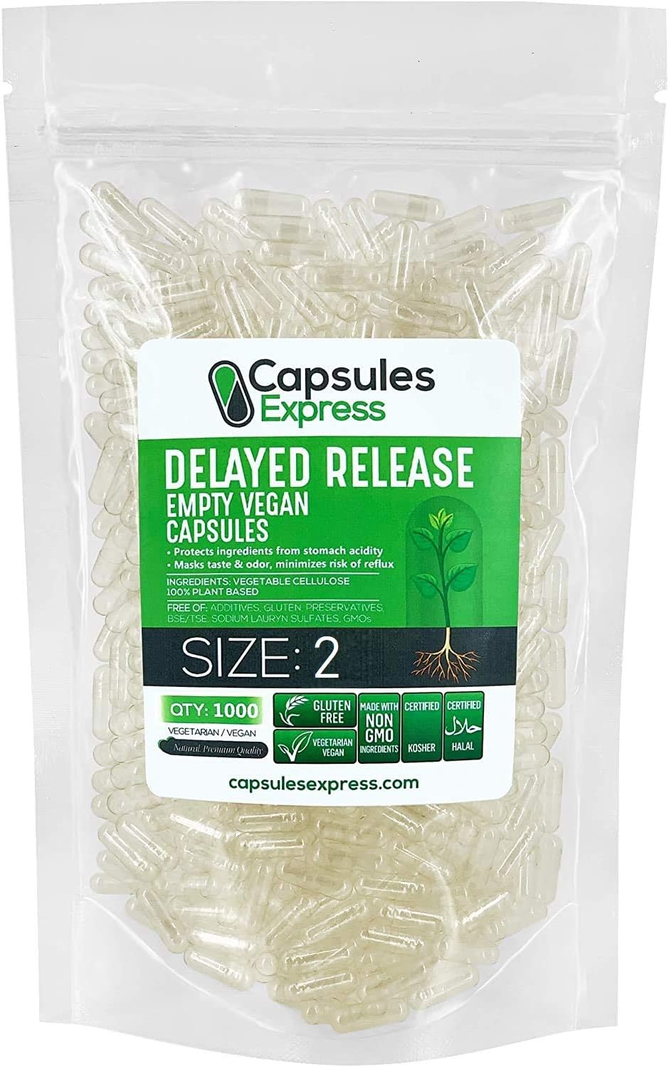 Amazon.com: XPRS Nutra Delayed Release Size 2 Empty Capsules - 1000 ...