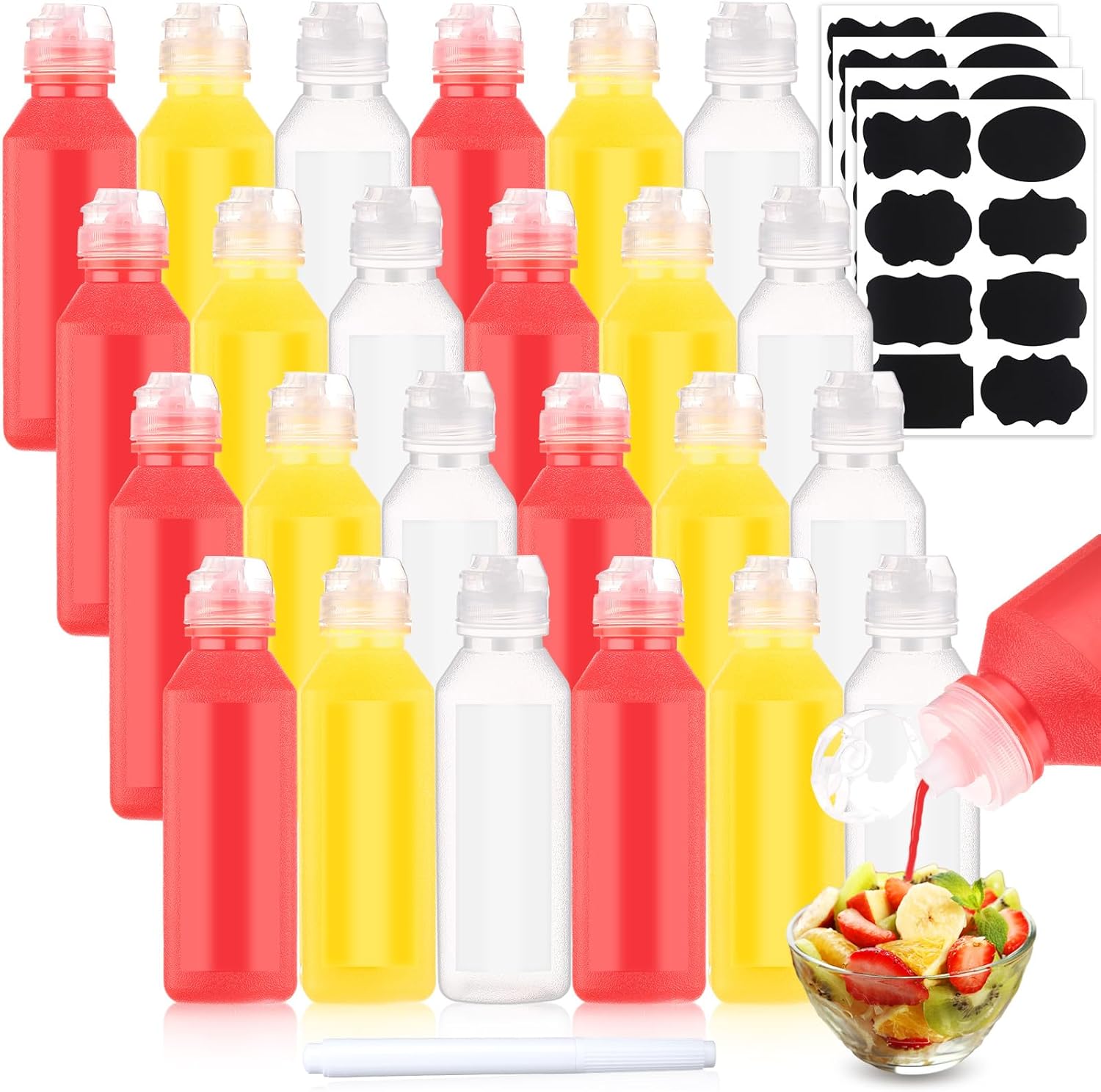 Amazon.com: Suclain 24 Pcs Condiment Squeeze Bottles Clear Sauce ...