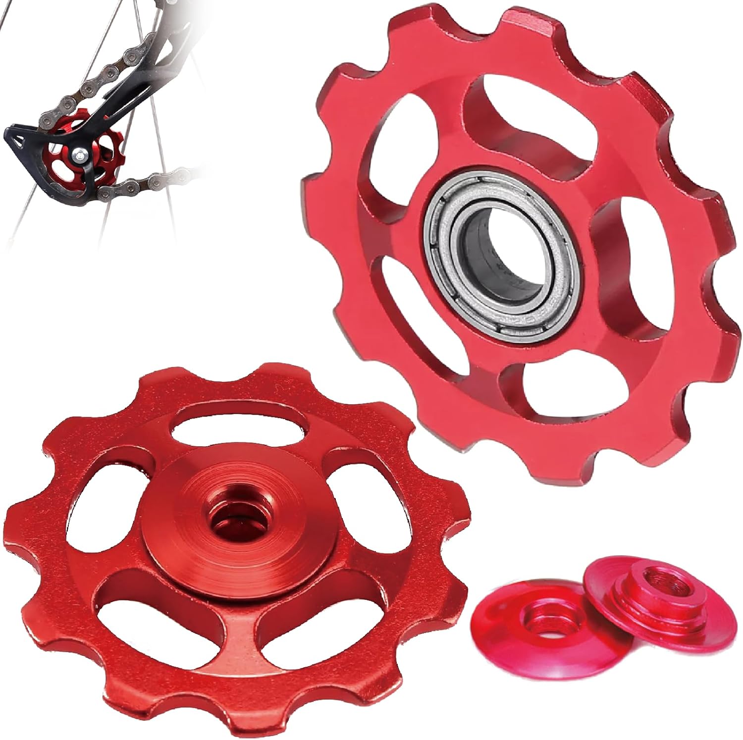 Amazon.com : VANSIHO Jockey Wheel Pulley for Shimano Sram MTB Road Bike ...