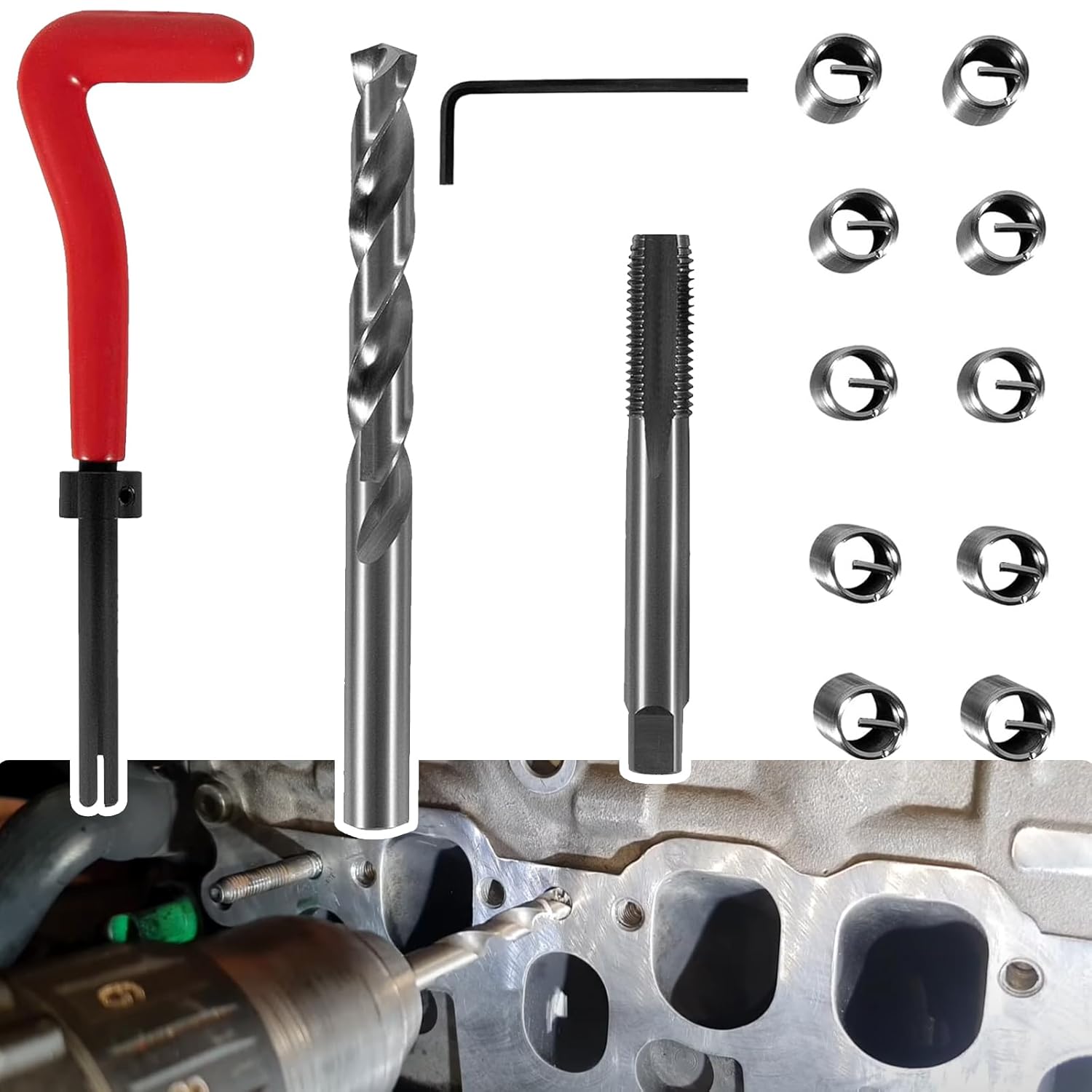 Amazon.com: YMT 1420 Head Thread Bolt Repair Tool Kit Fit for Honda B16 ...