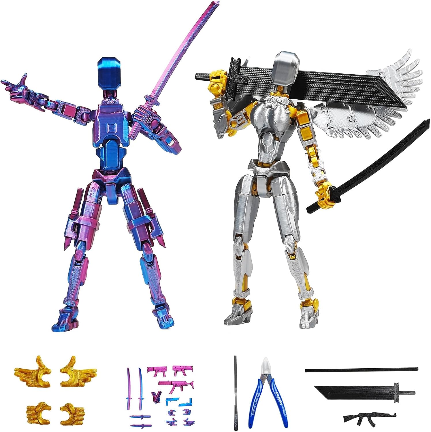 Amazon.com: KNOWPLAYER T13 3D Printed Articulated Action Figure Set ...