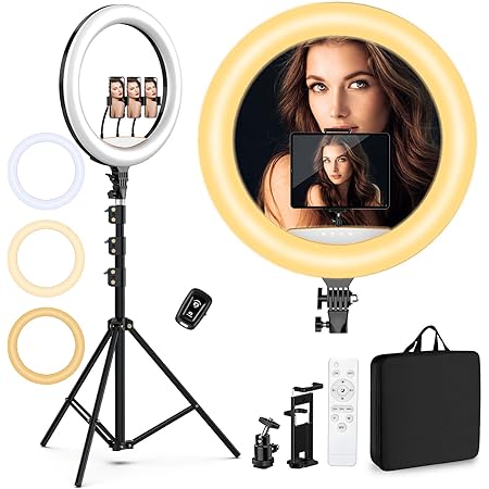 Amazon.com : 22" LED Ring Light, with 75" Tripod/Touch Screen/Wireless ...