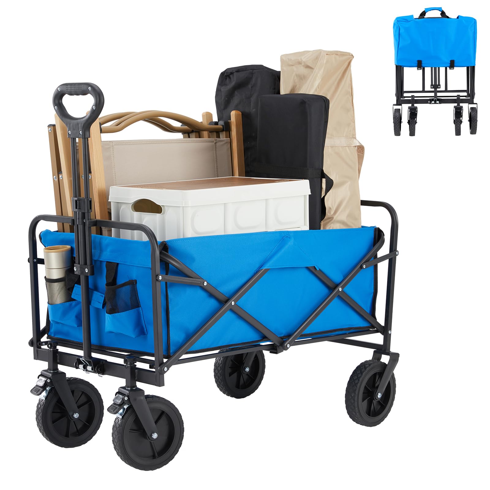 Amazon.com: NEWBULIG Collapsible Folding Wagon,330LBS Heavy Duty ...