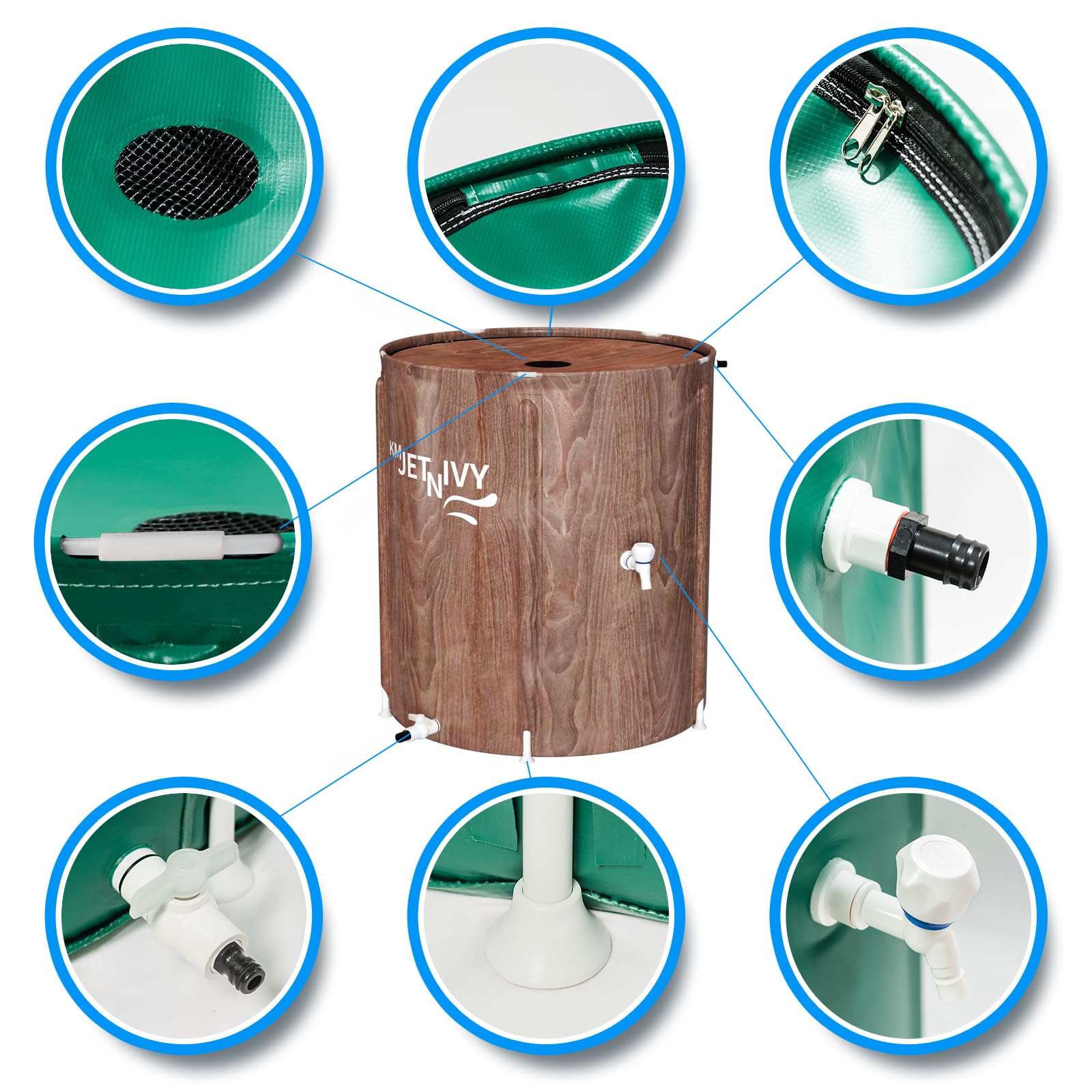 Snapklik.com : KMJETNIVY Rain Barrel Anti-Collapse Collapsible Rainwater Collection System