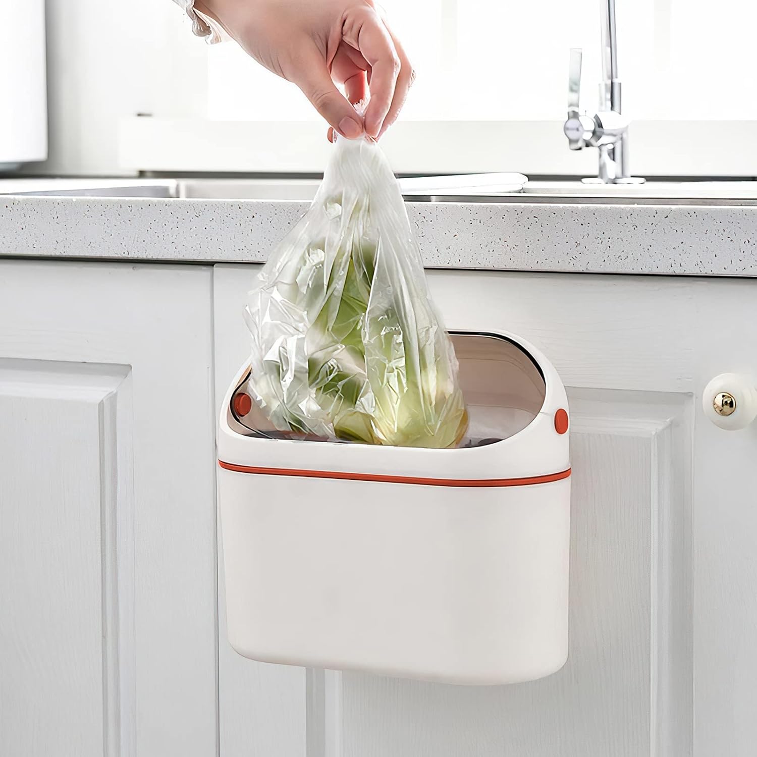 Amazon.com: HTERDR Small Office Countertop Garbage Can Desktop Trash ...