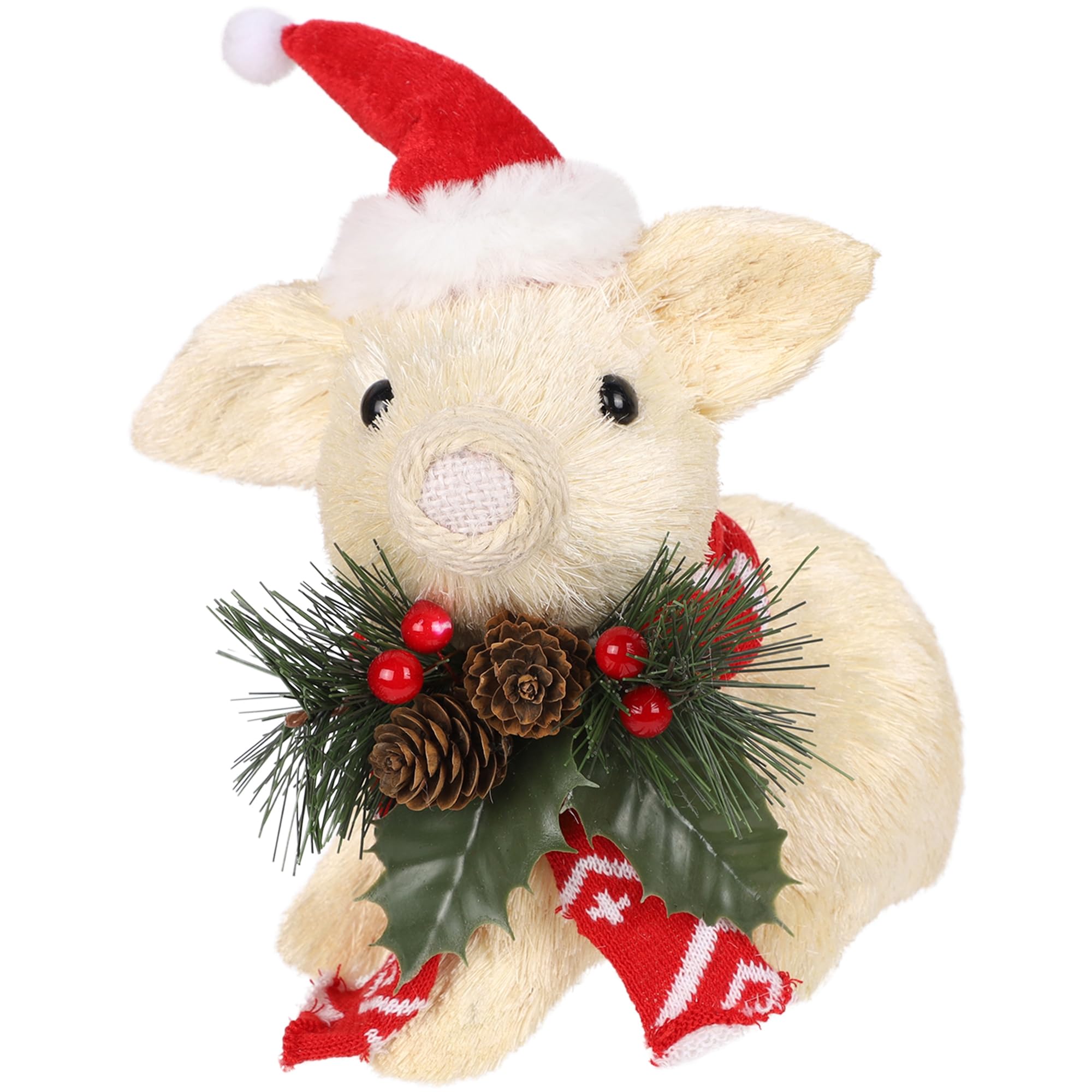 Amazon.com: winemana Christmas Tabletop Decorations, Sisal Pig Figurine ...