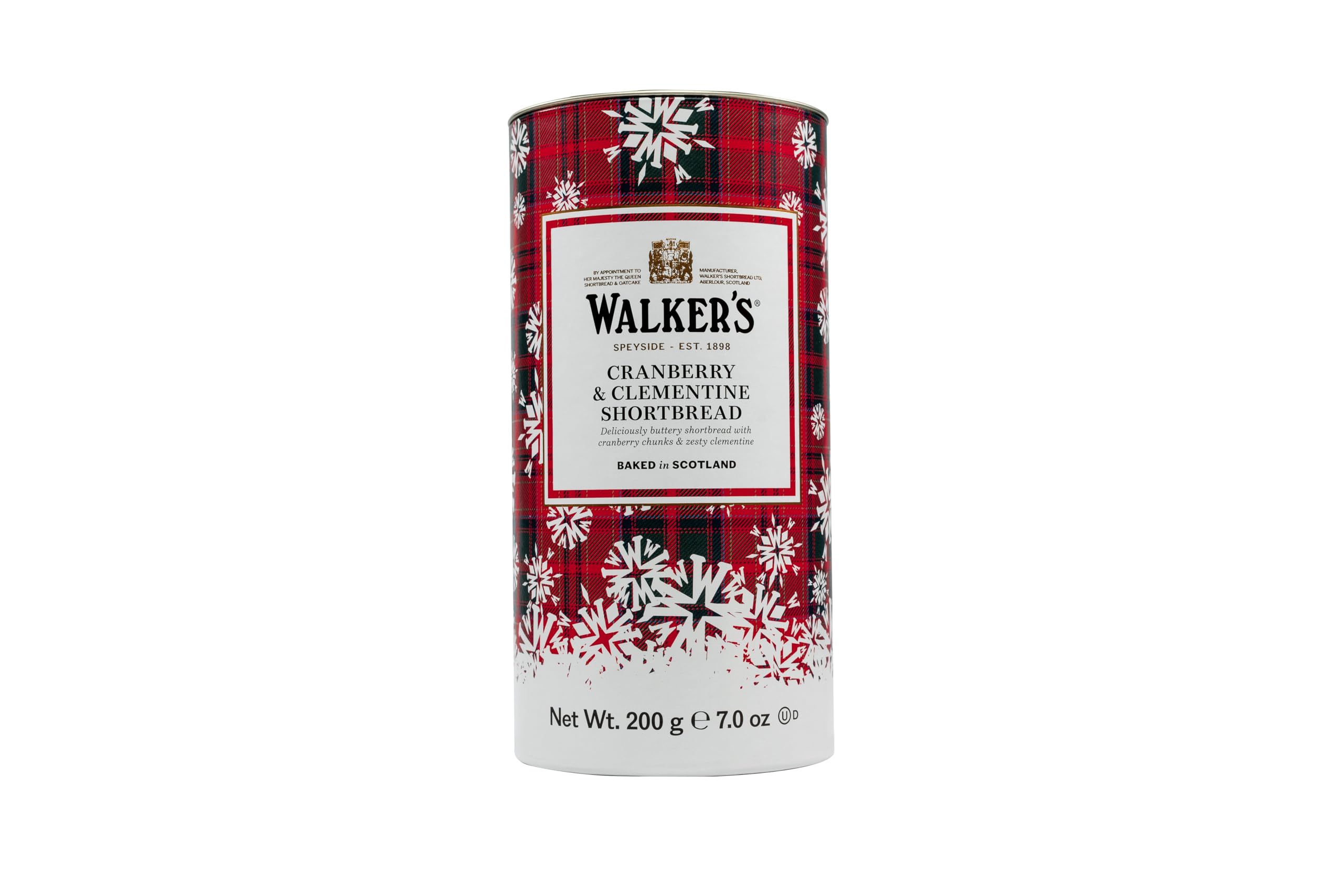 Walkers Shortbread Festive Tube Cranberry & Clementine, 200 Grams (Pack ...