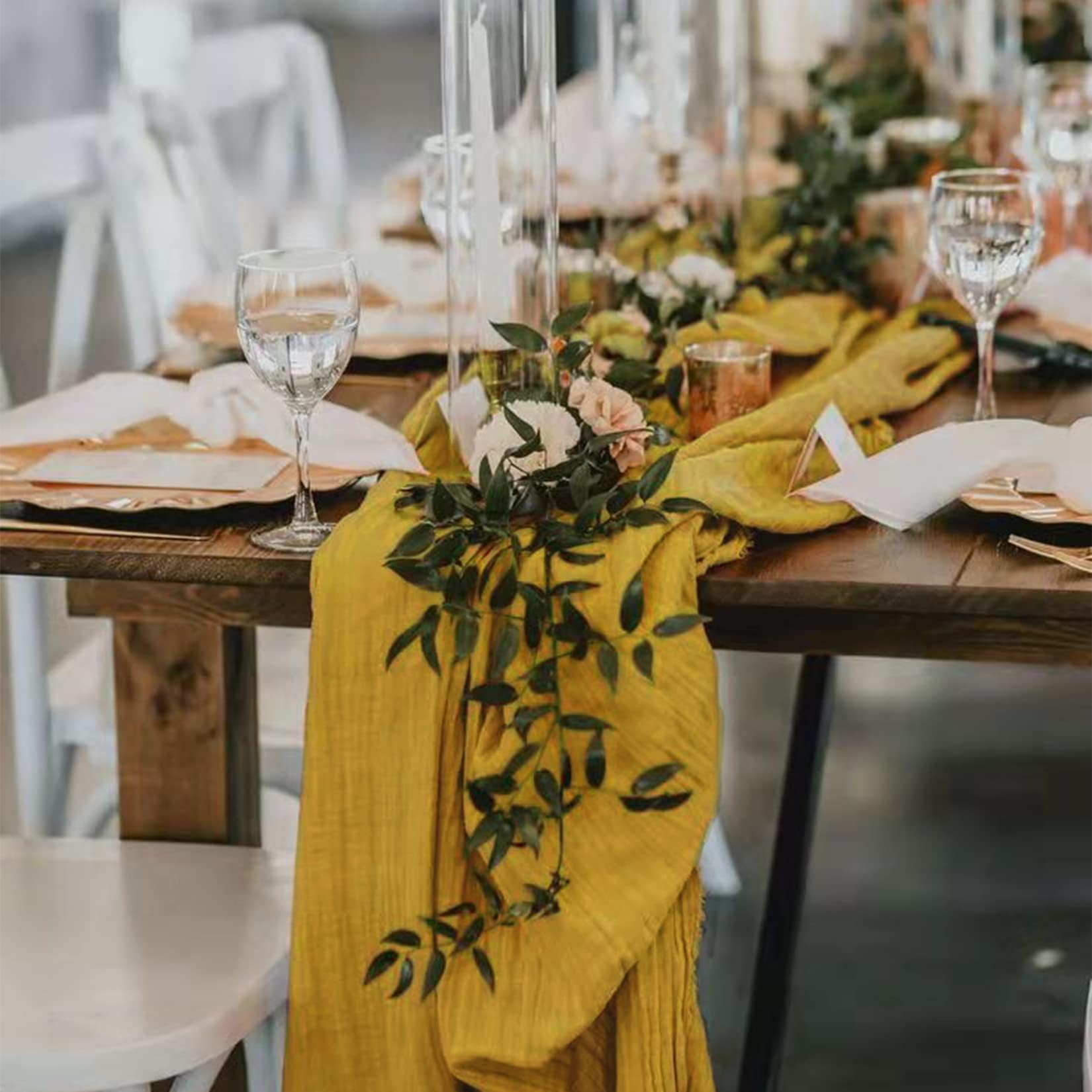 Amazon.com: Gold Velvet Table Runner 10ft Extra Long Luxury 29x120 inch ...