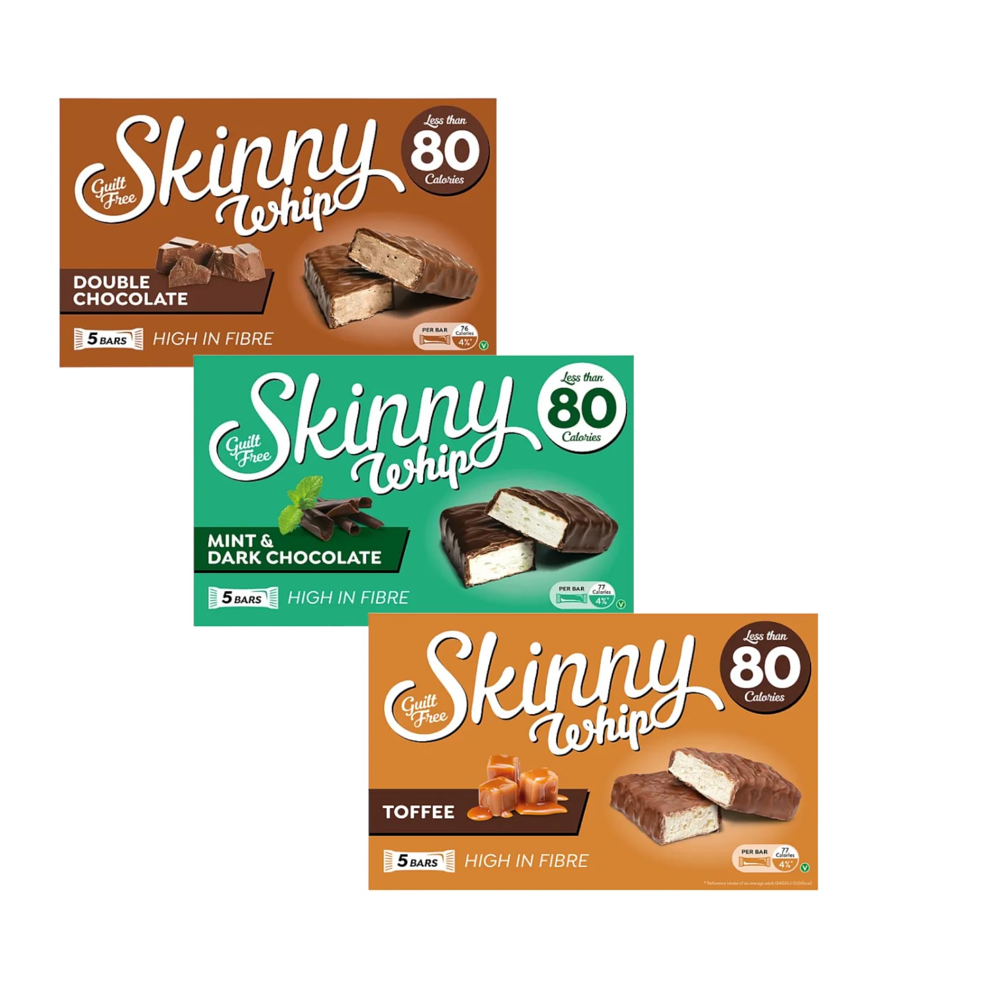 (3 Pack) Skinny Whip Guilt Free Multi Pack Bars | Double Chocolate ...