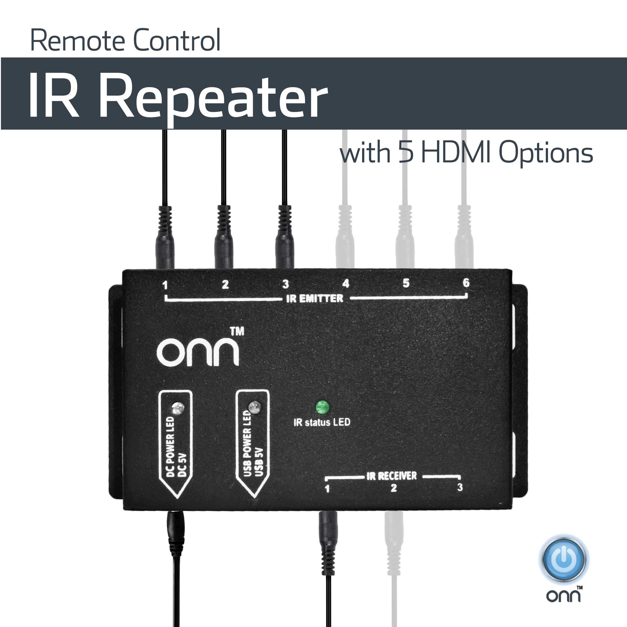 Snapklik.com : ONN Infrared Repeater System IR Repeater Kit Hidden IR System Infrared Remote ...