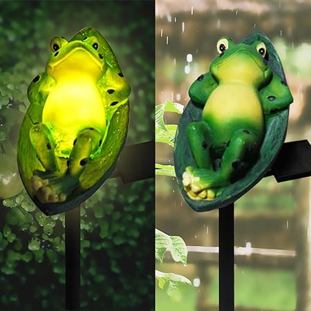 Solar Frog Outdoor Garden Light, Outdoor Path Solar Powered Frog Stake ...