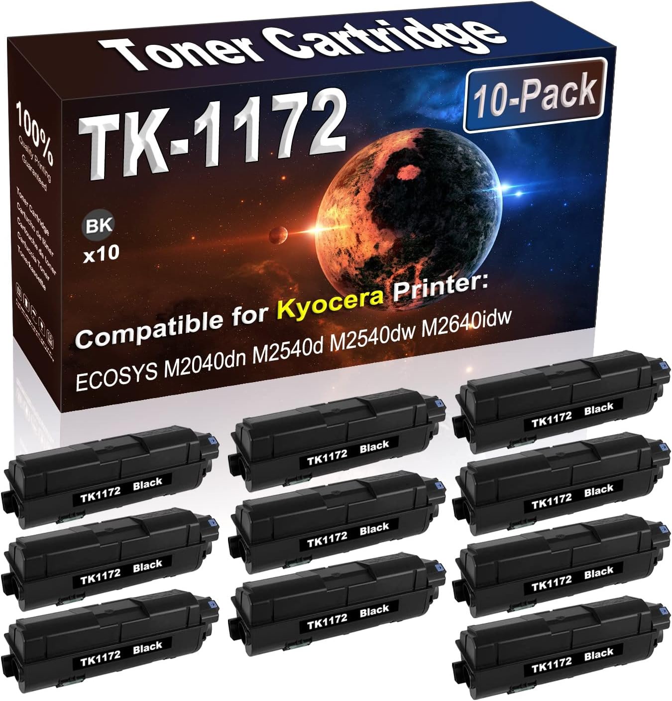 Amazon.com: 10-Pack (Black) Compatible TK-1172 TK1172 1T02S50US0 ...
