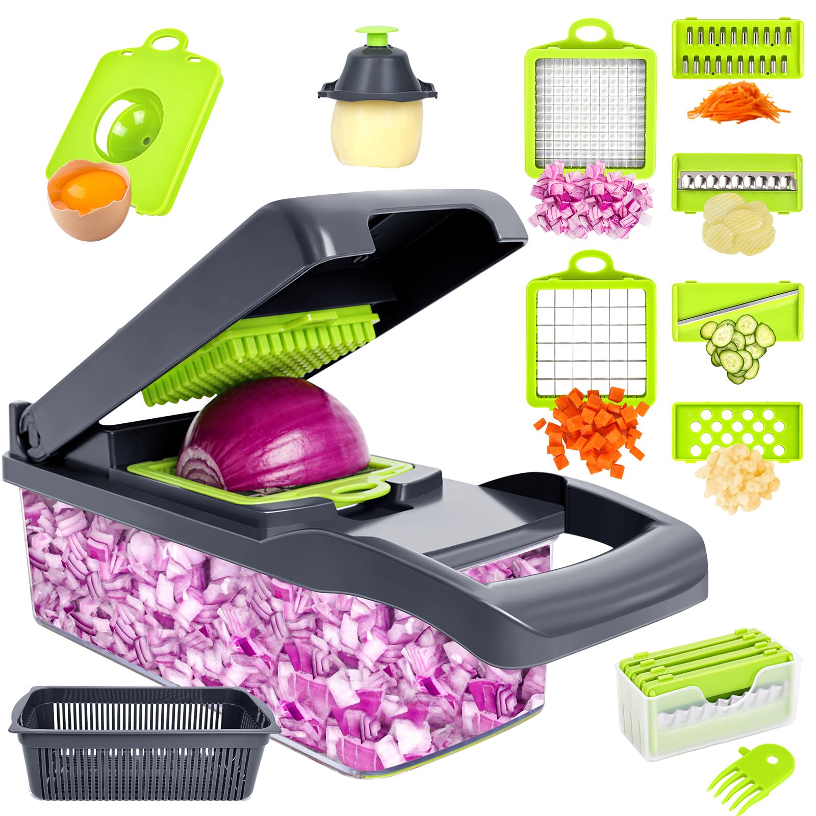 Amazon.com: Multi-Function Vegetable Chopper with Interchangeable ...