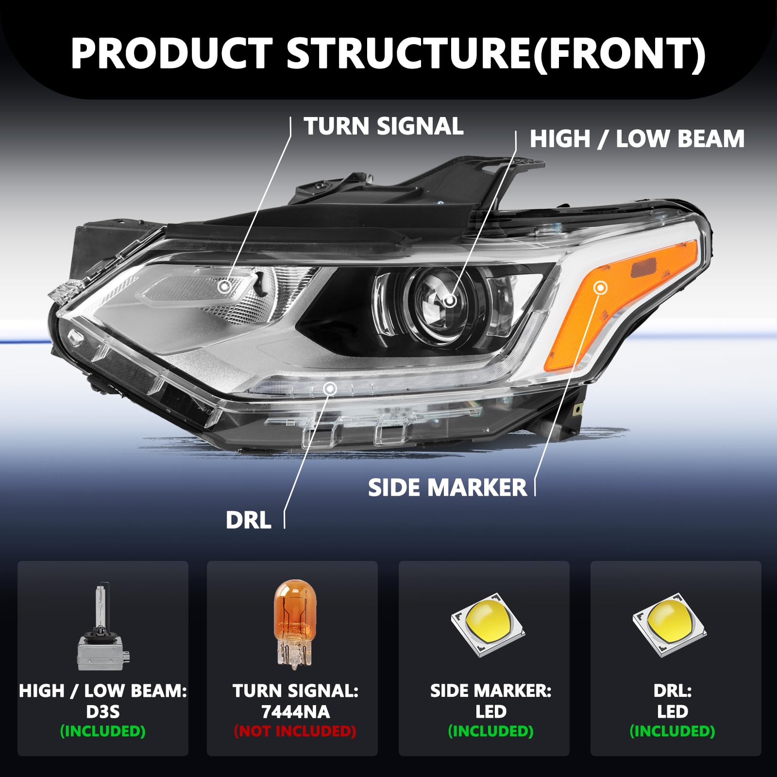 Snapklik.com : Aosky HID/Xenon Headlight Assembly Fits 2018 2019 2020 ...