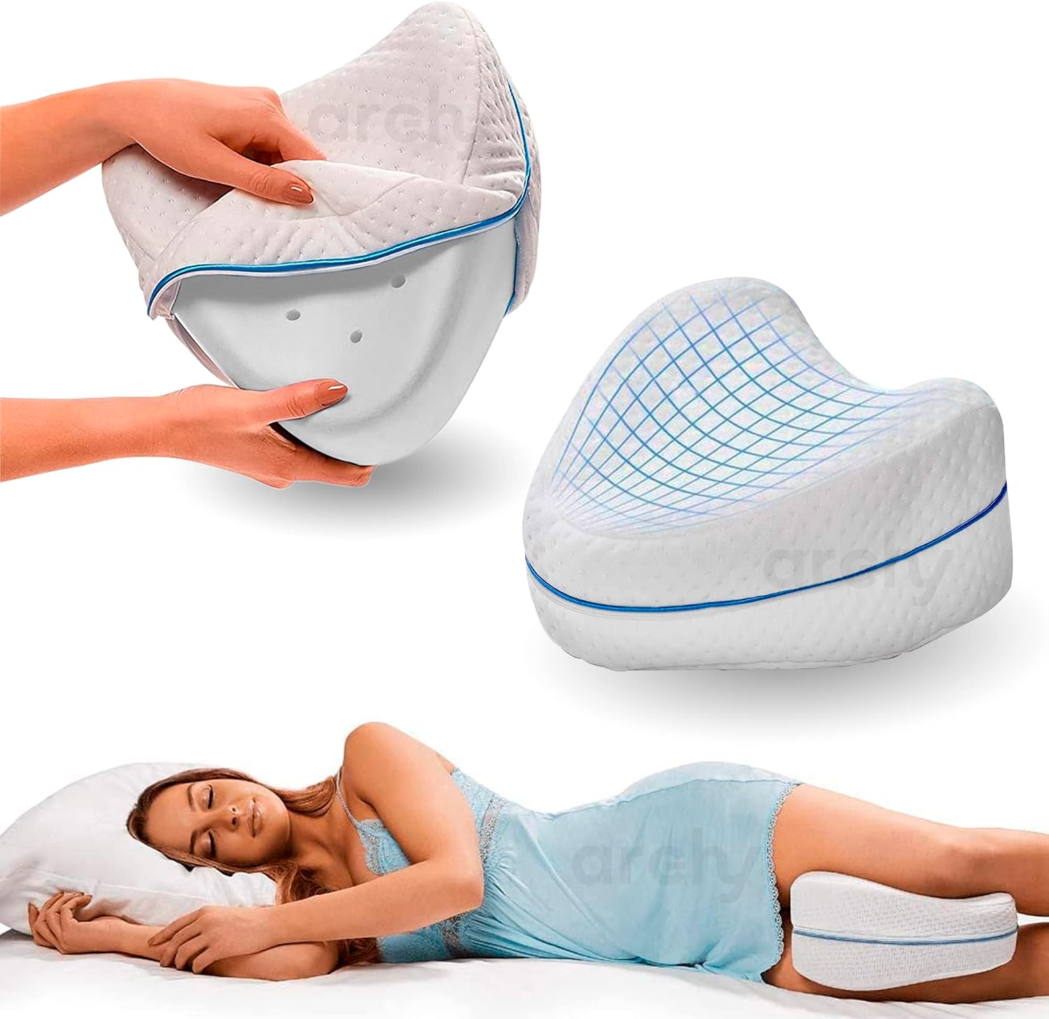 Archy Almohada Ortopédica Descanso para Piernas Ergonómica Memory Foam ...