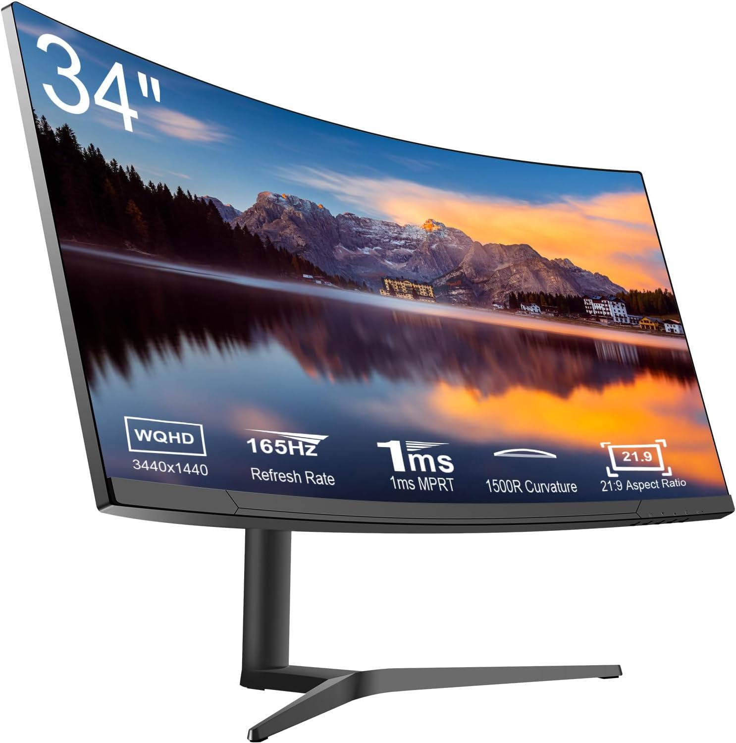 Amazon.com: Monitor curvo WQHD 3440 × 1440 para juegos de 34 pulgadas ...