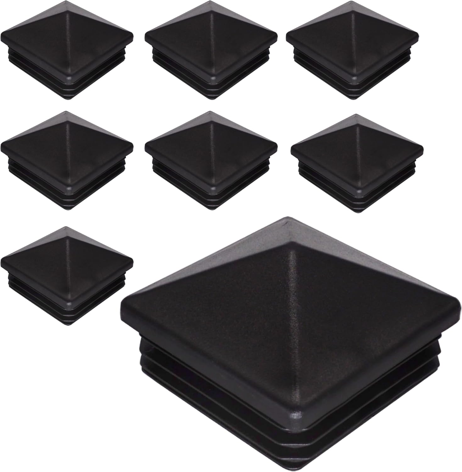 SKIR'CO (8 pcs) Square Plastic Plugs 70 x 70 mm, Tube End Caps, Fence ...