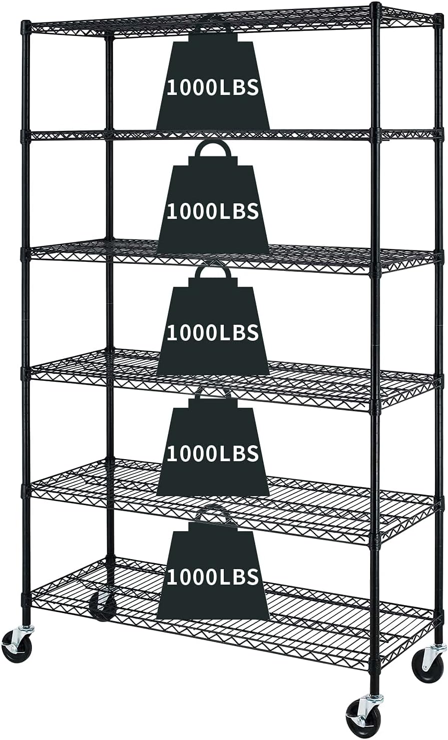 Amazon.com: HCY 6-Tier Storage Shelf Heavy Duty Storage Shelving Unit ...