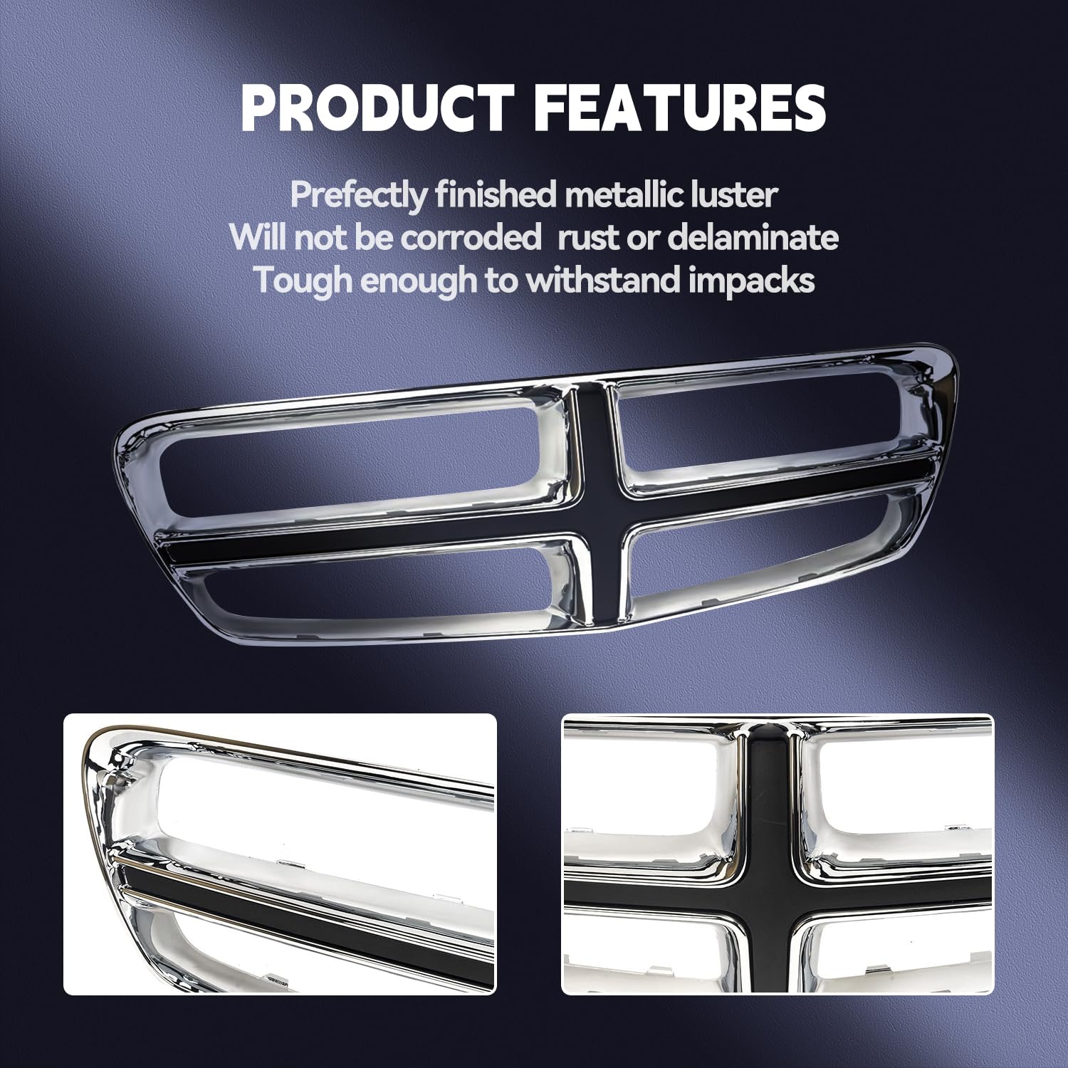 Challenger Grille Chrome & Black Front Grille Frame For 2011-2014 Dodge ...