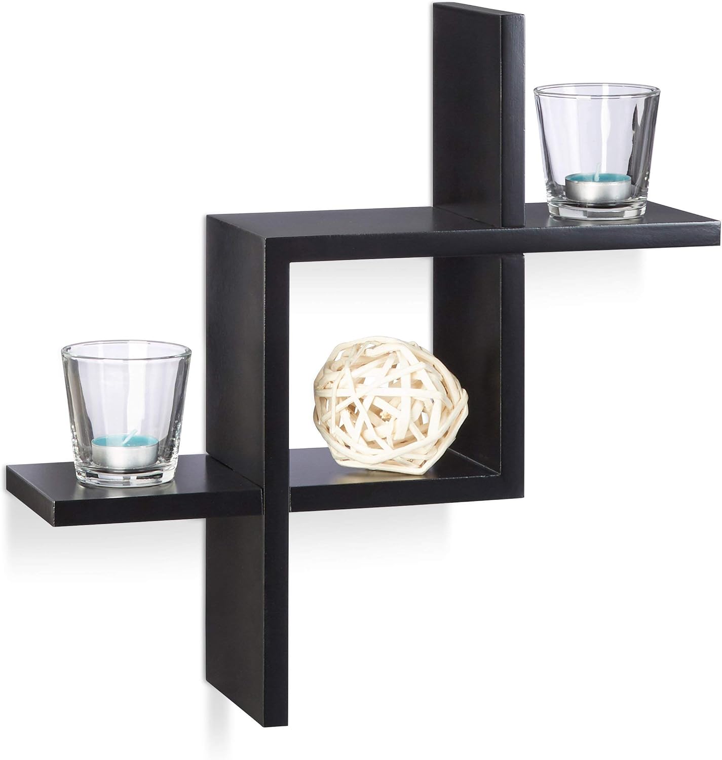 Relaxdays 10021879_46 Étagère cube carré tablette flottante murale MDF ...