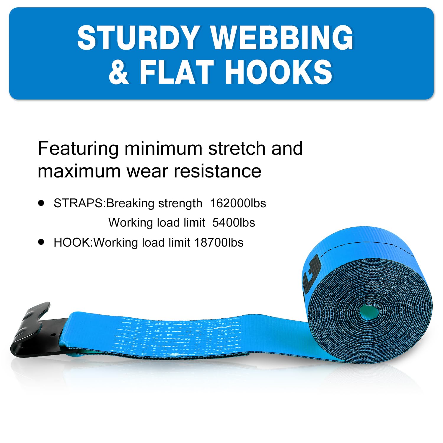 Snapklik.com : Autofonder 4" X 30 Straps For Flatbed Trailer Blue Heavy ...
