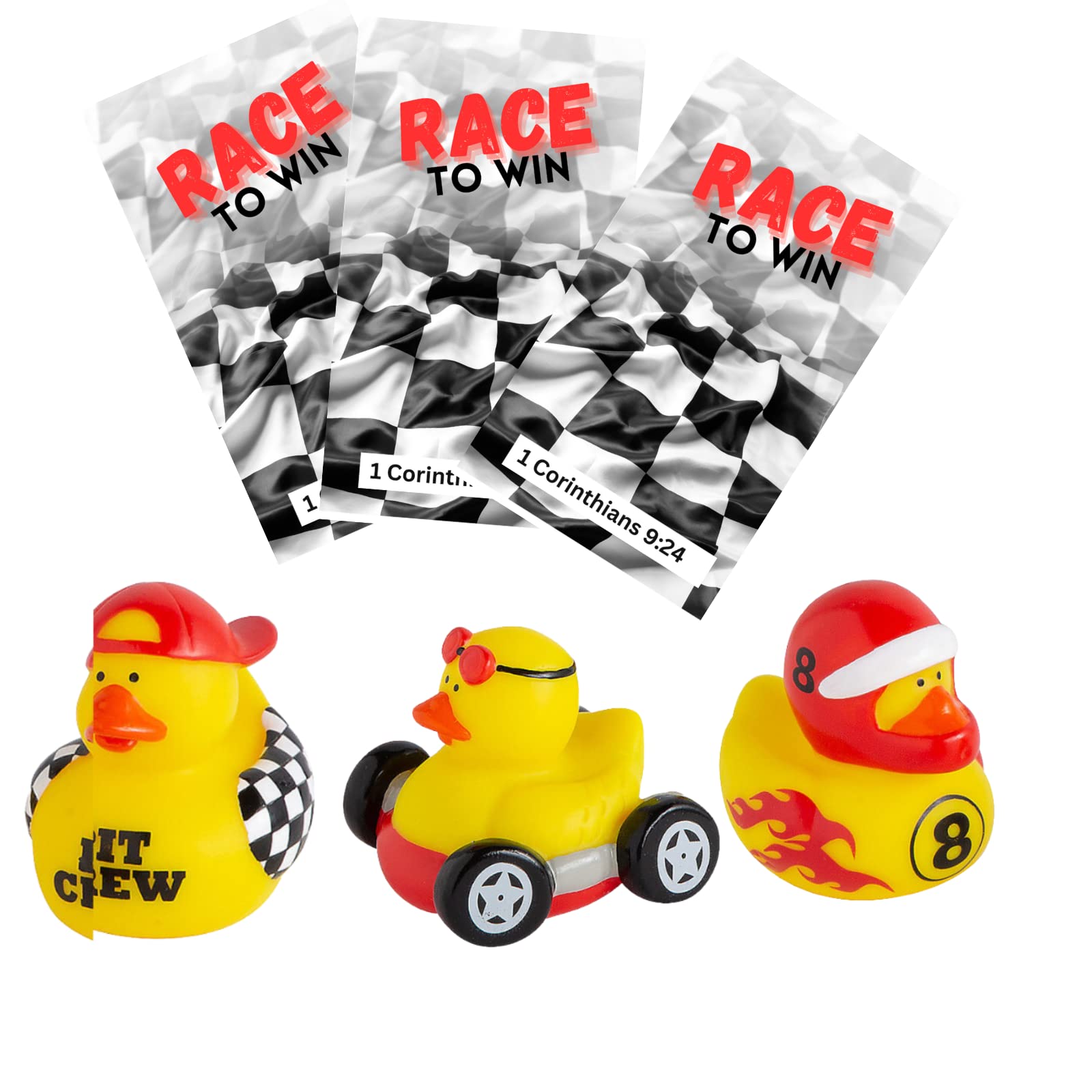 Amazon.com: 36 Bulk Count Race to Win Christian Vinyl Race Car Driver ...