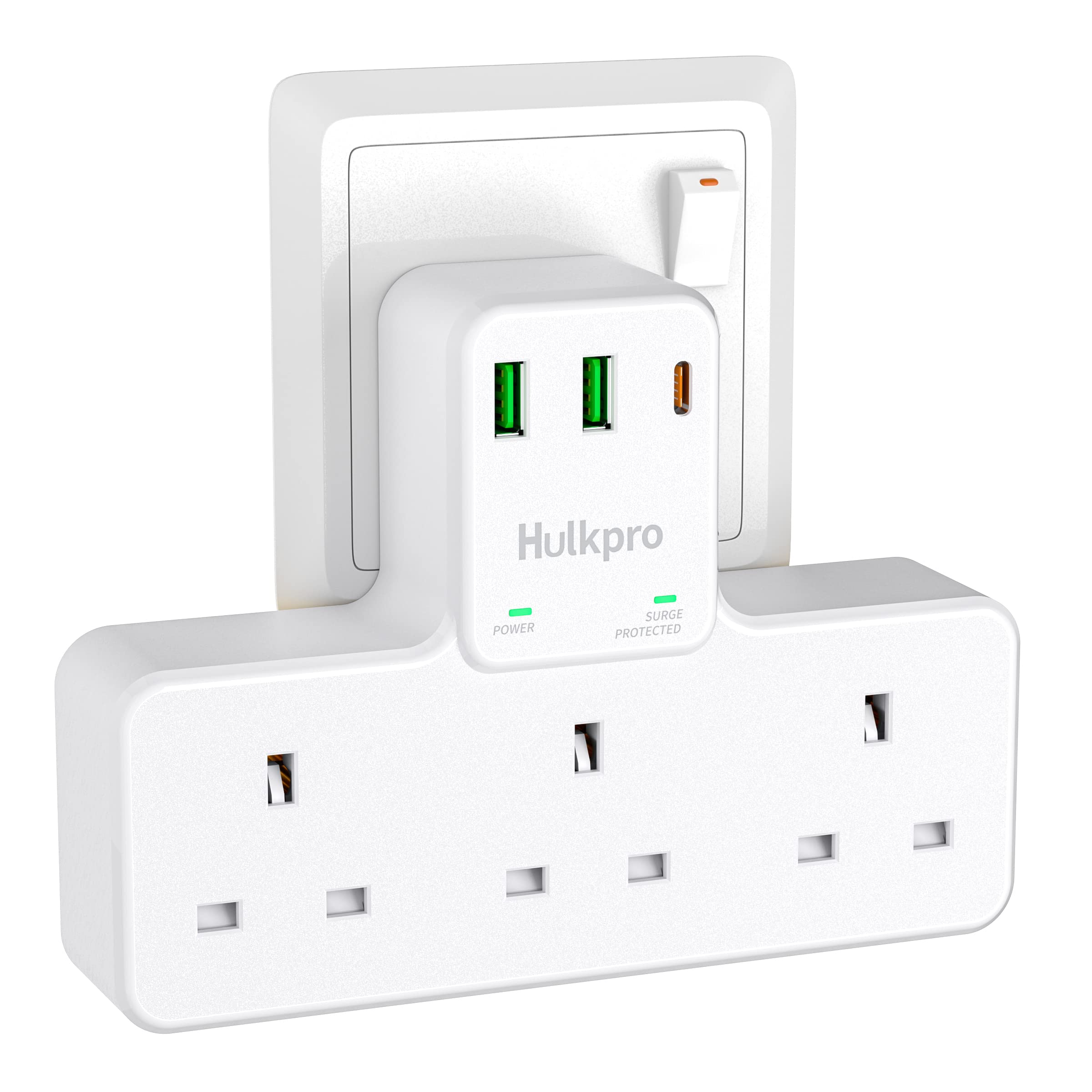 3 Way Plug Adaptor With 3 Usb Slots Hulkpro Surge | Desertcart Australia
