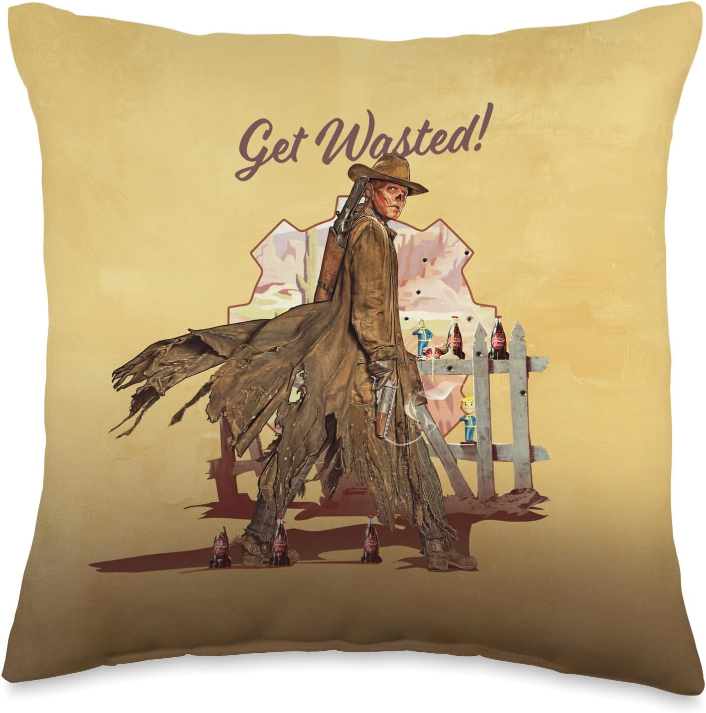 Amazon.com: Fallout - Get wasted! Throw Pillow : Home & Kitchen
