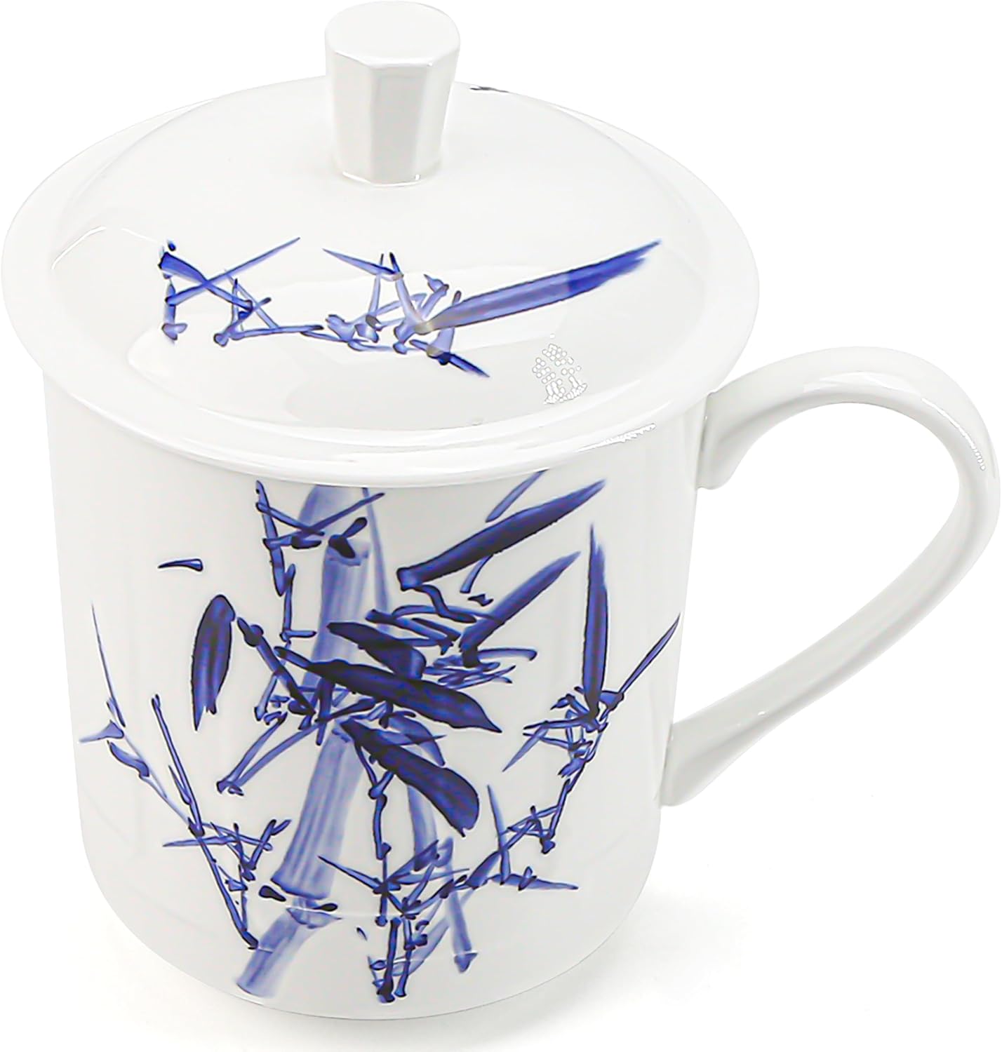 Amazon.com | 17oz 500ml Chinese Mug Bone China Coffee Teacup with Lid ...