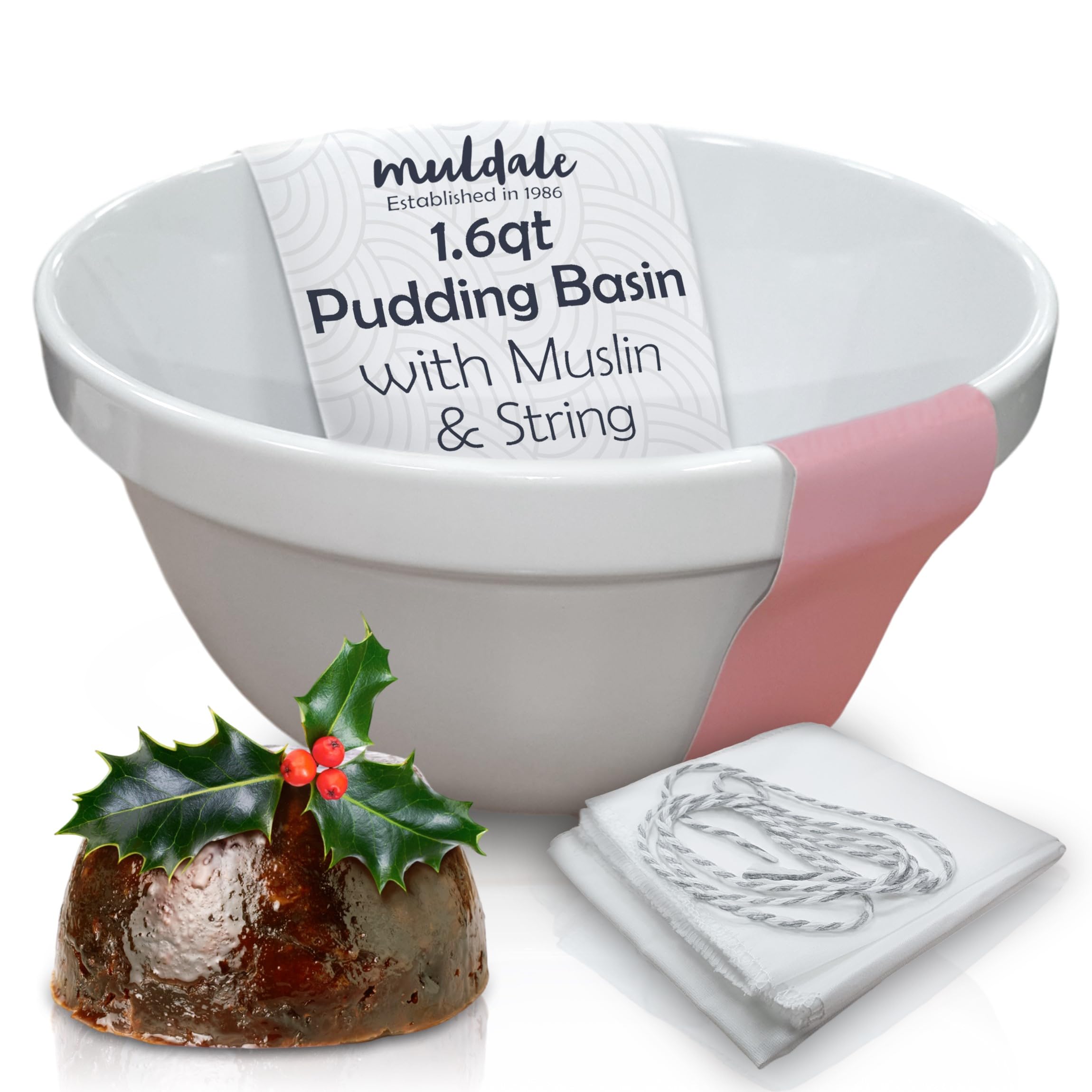Amazon.com: Muldale Ceramic Pudding Basin for Steaming - 1.6qt Winter ...