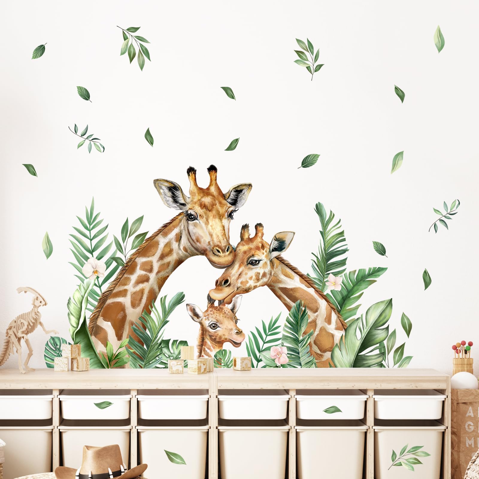 Amazon.com: decalmile Giraffe Family Wall Decals Safari Animal Wall ...