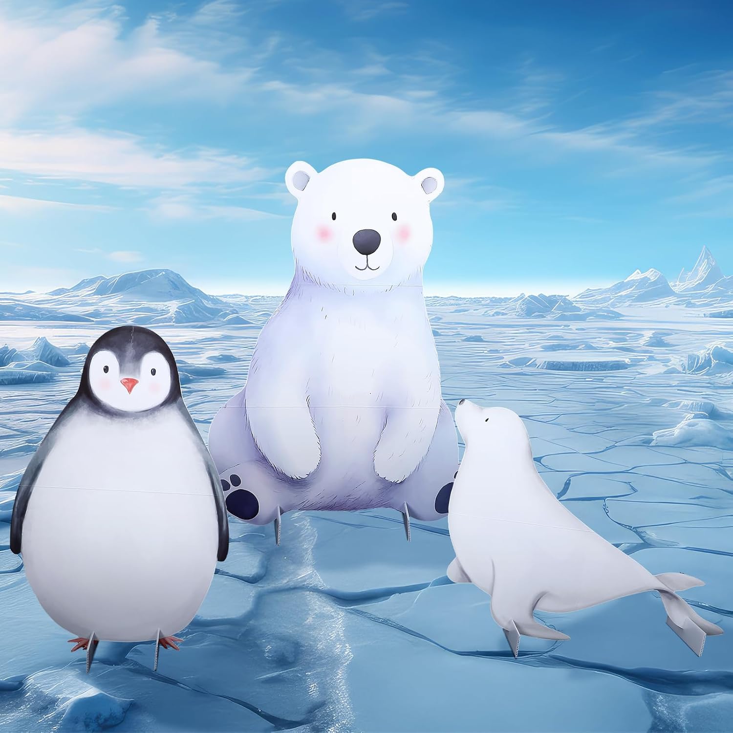 Amazon.com: Leinuosen 3 Pcs Large Winter Party Stand Decorations Set 23 ...