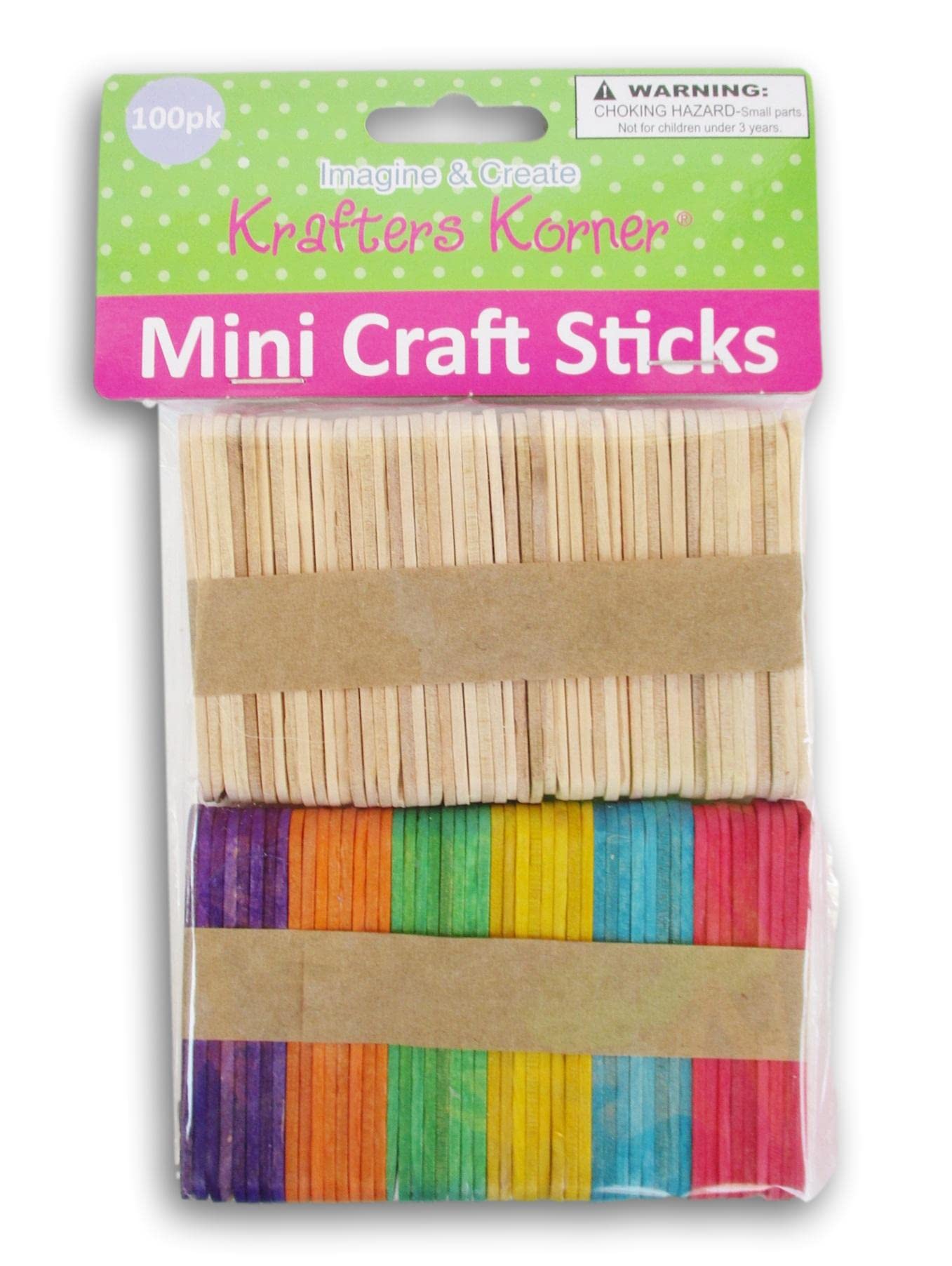 Amazon.com: 100 Mini Craft Sticks - Colored and Natural Wood : Arts ...