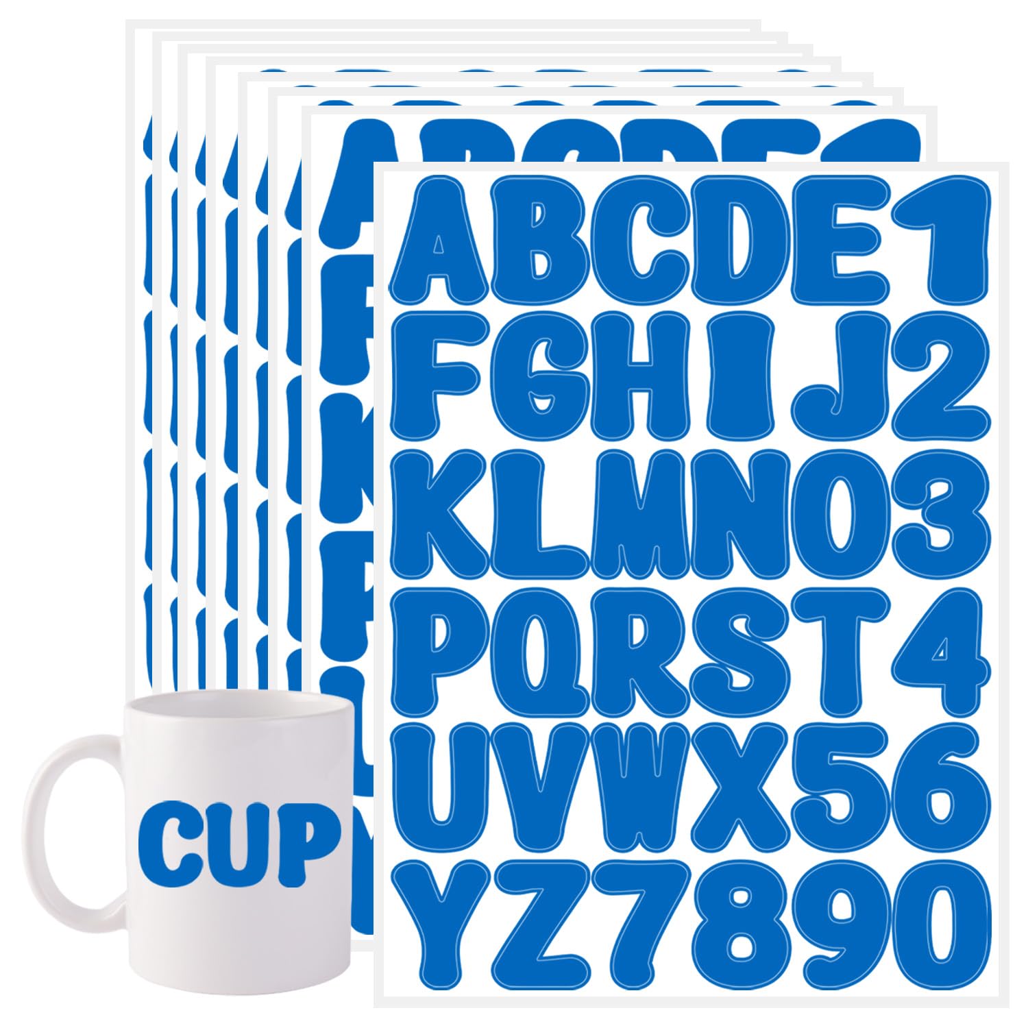 Amazon.com: Starboling Letter Stickers,2 inch 16 Sheets Navy Blue ...