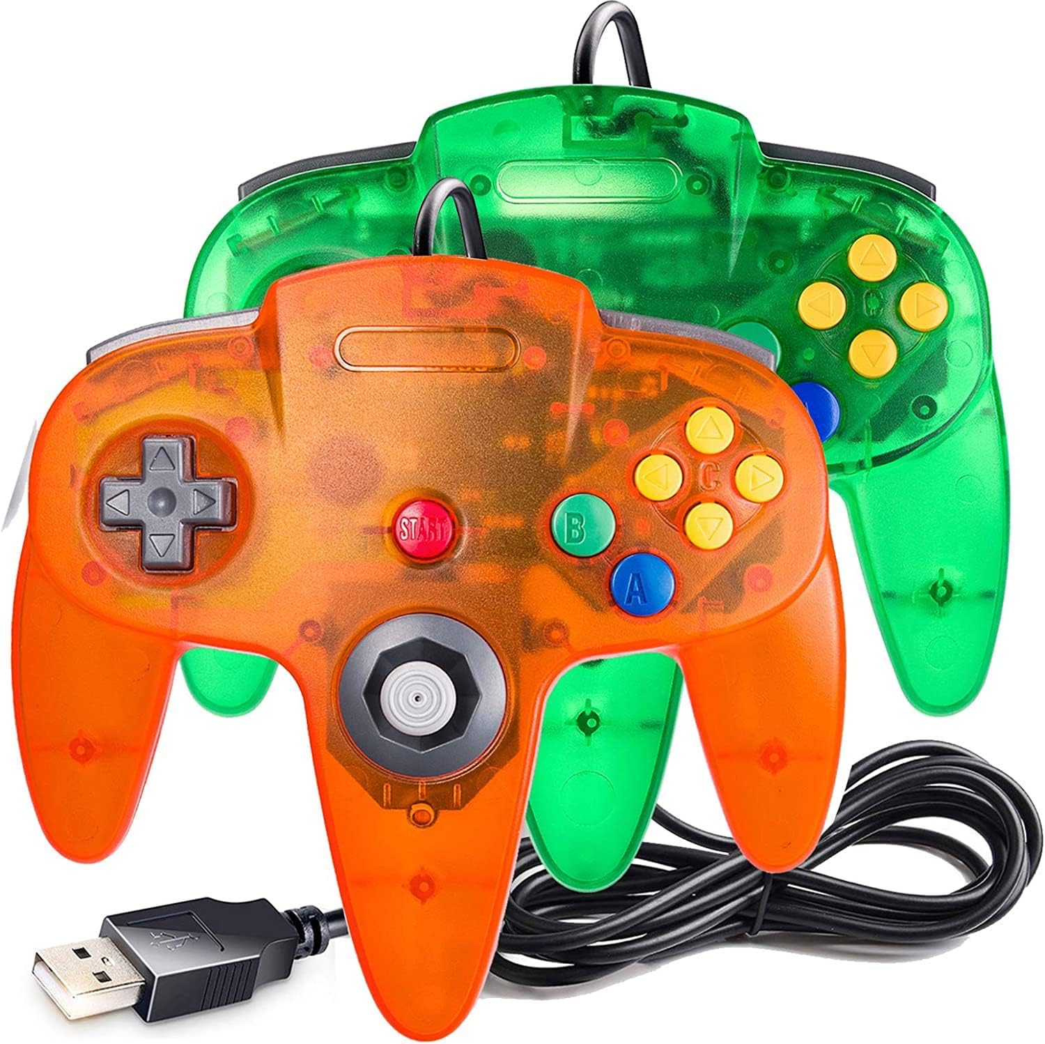 Amazon.com: 2 Pack USB Wired N64 Controller, miadore Classic N64 PC ...